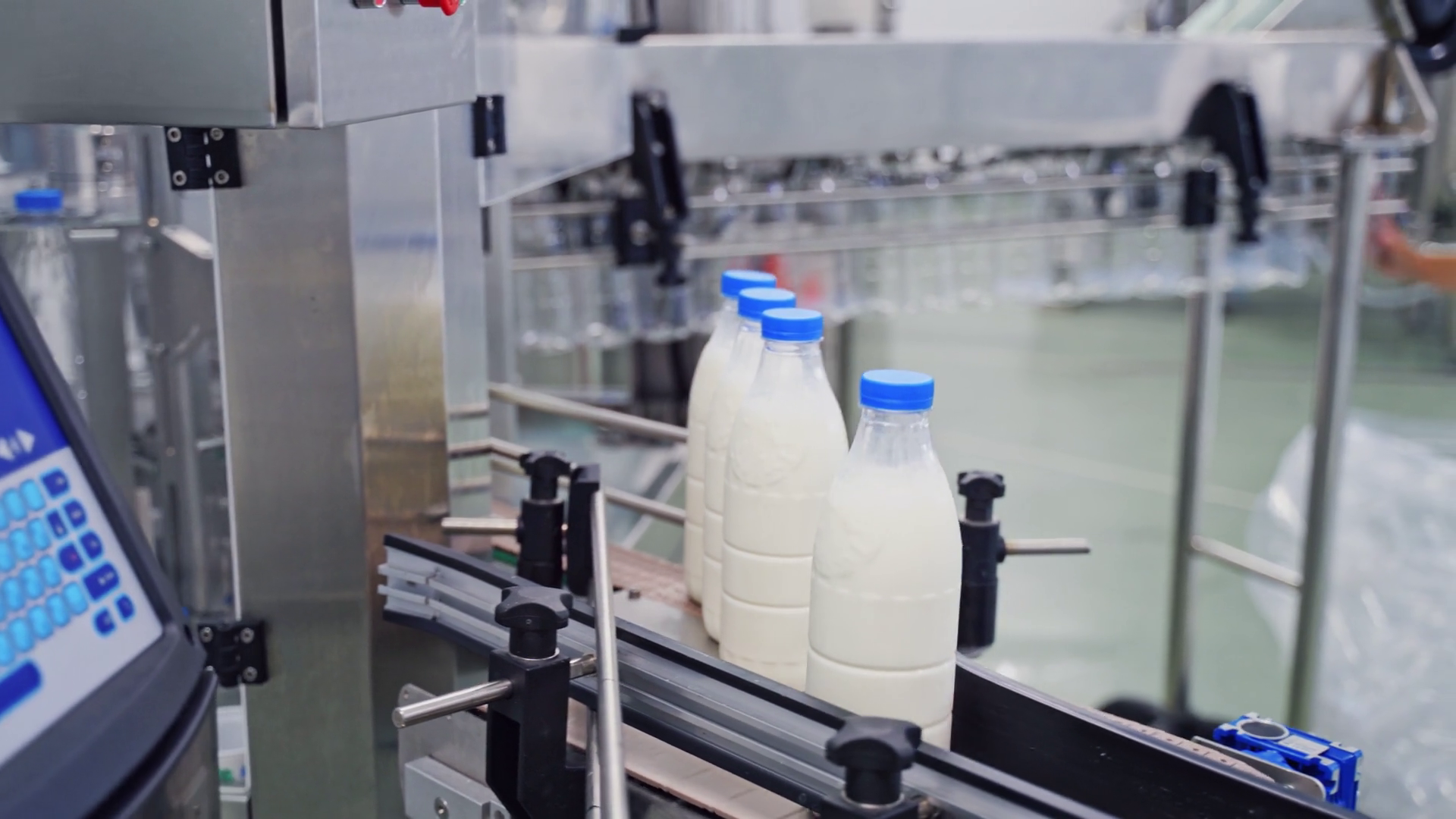 Automated Milk Bottle Production Line Stock Footage SBV-353198920 ...