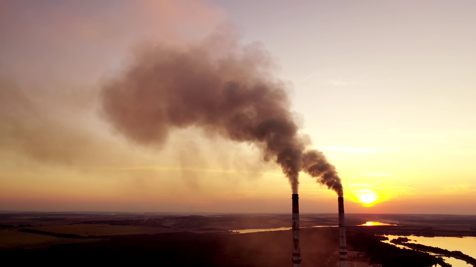 Plant Pipes Pollute Atmosphere Pollution Of Stock Footage SBV-352396276 ...