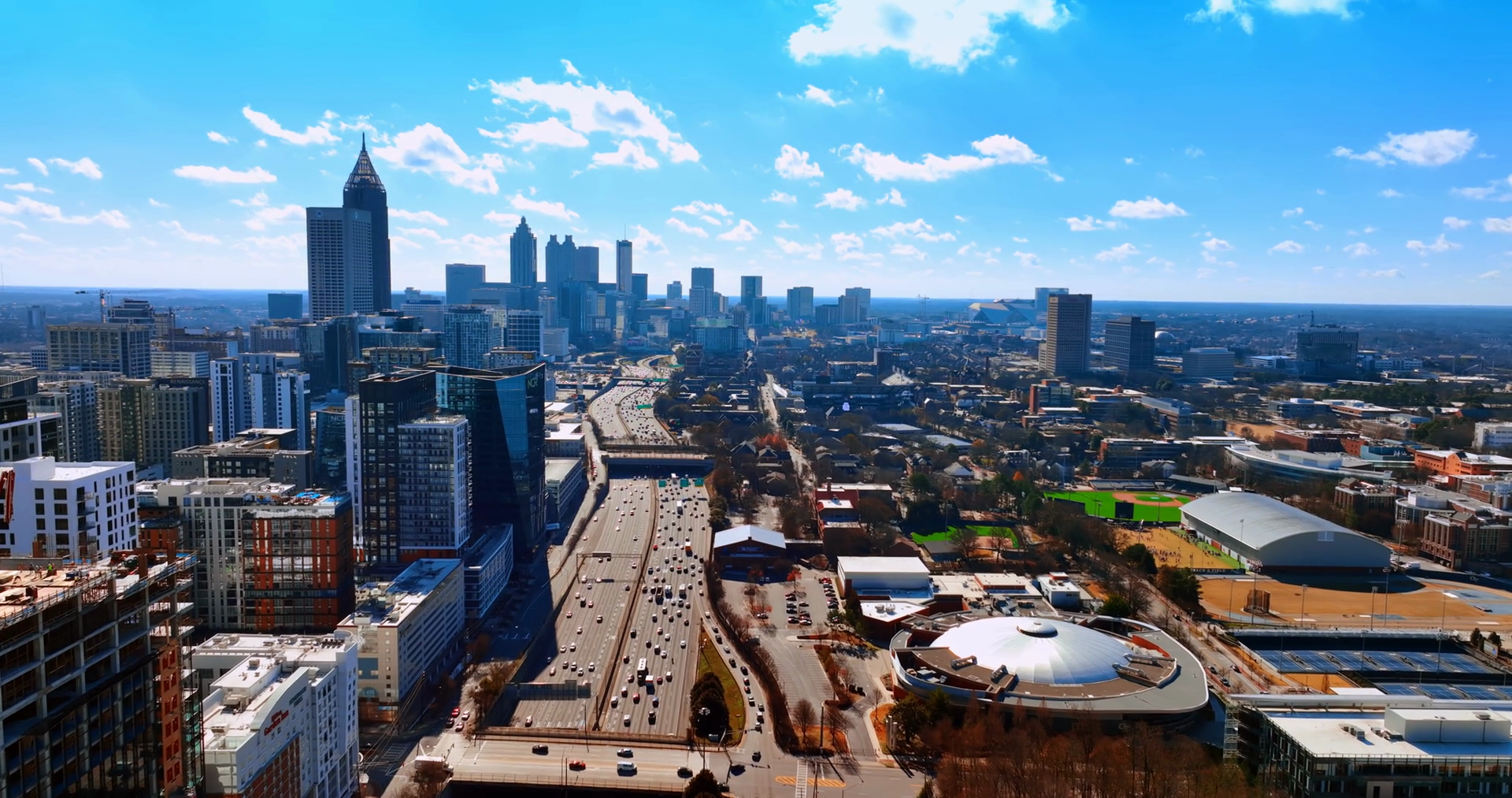 Sunny Panorama Of Beautiful Atlanta In Stock Footage SBV-353032974 ...