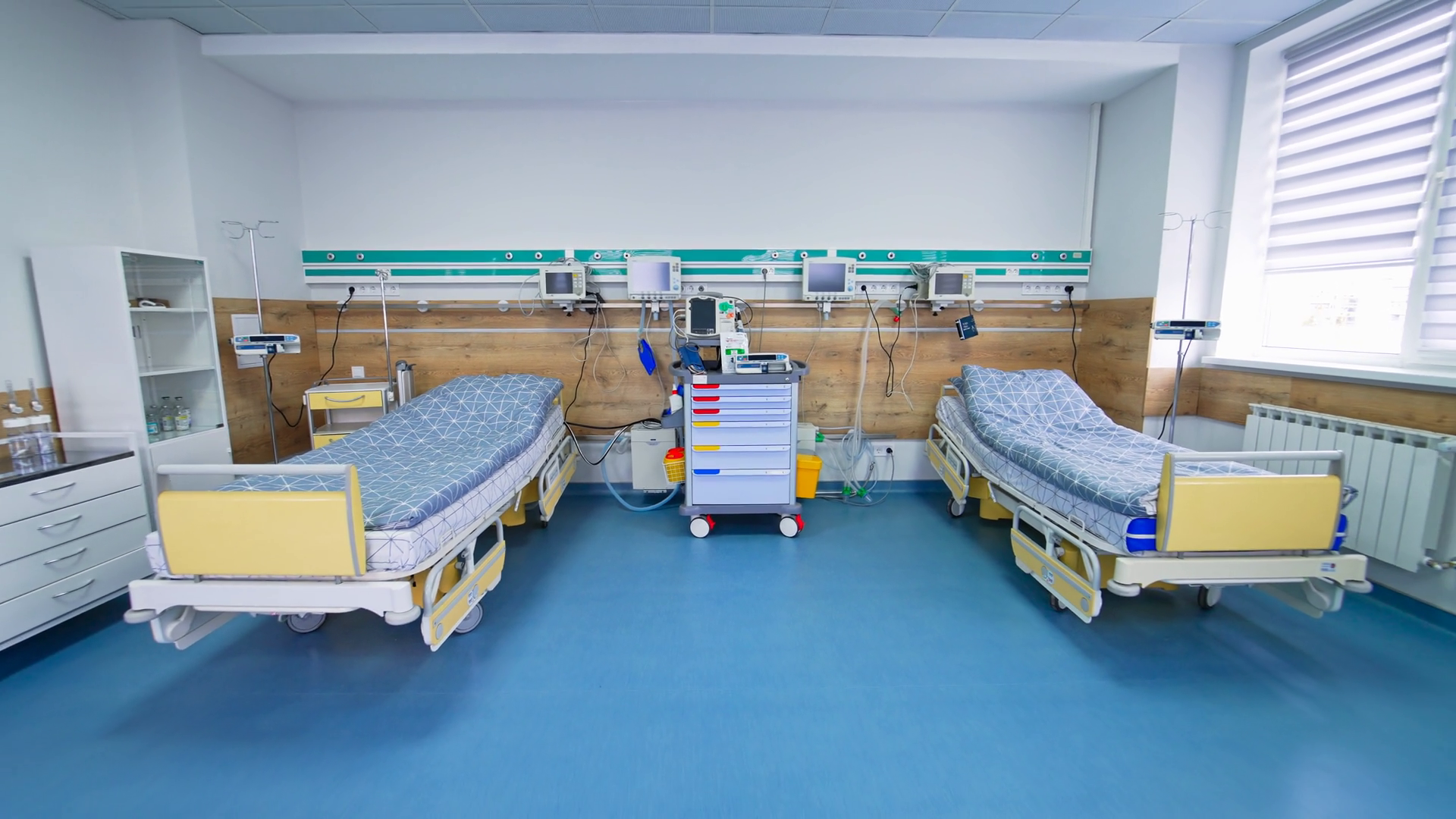 Two Empty Wheeled Beds In Resuscitation Room Stock Footage SBV ...