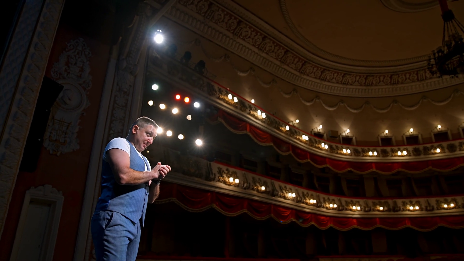 Young Actor Performing Monologue In Theater Stock Footage SBV-352983421 ...
