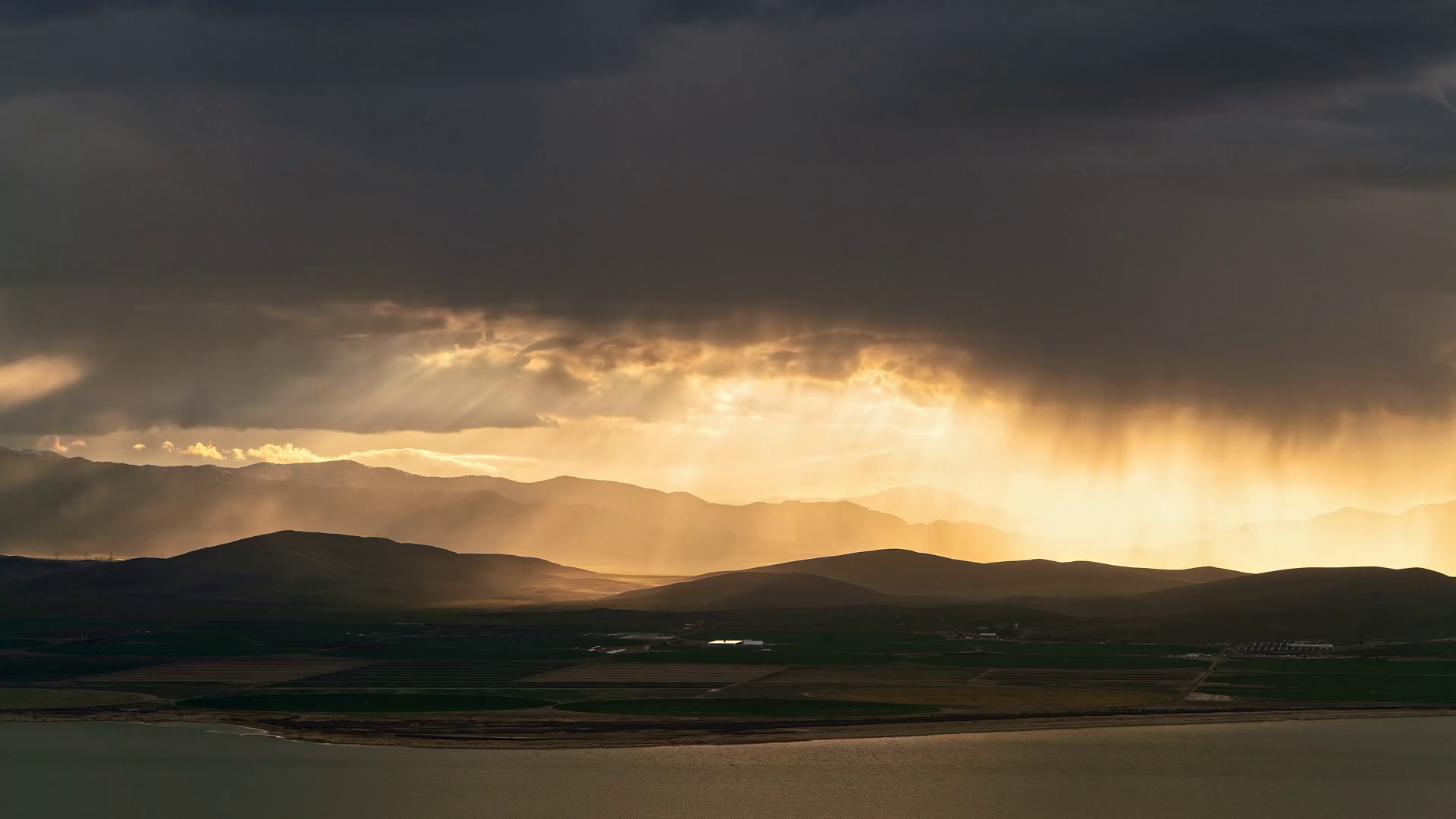 Sun Rays Beaming Light Through Rainstorm Stock Footage SBV-347794232 ...