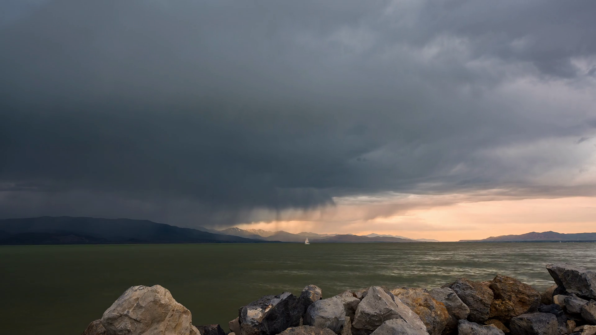 Timelapse Of Spring Rainstorm Moving Over Stock Footage SBV-348407336 ...