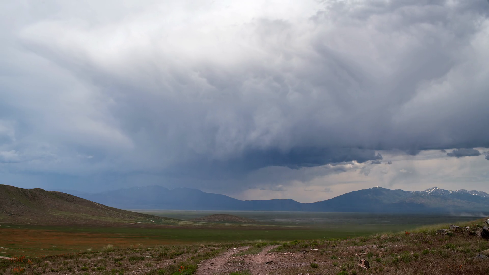 Timelapse Of Storm Moving In Distance Over Stock Footage SBV-348407341 ...