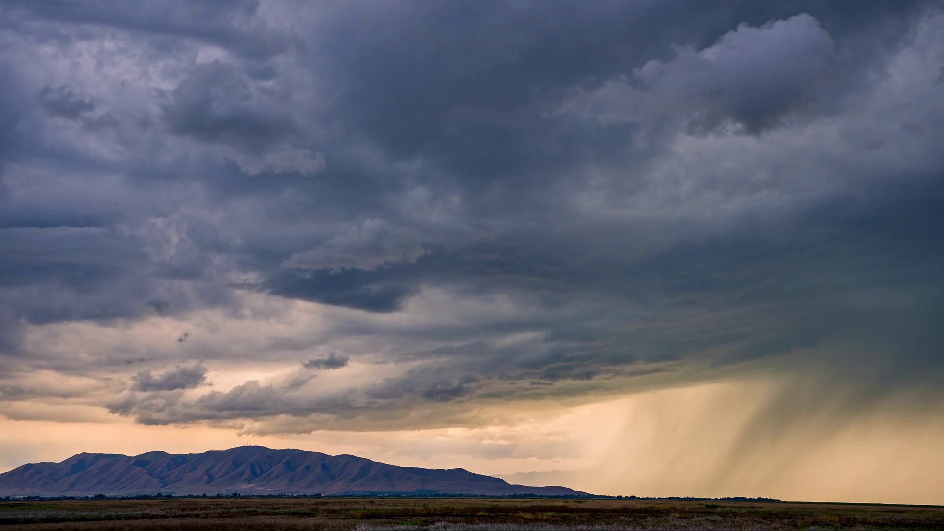 Rainstorm Following Dark Clouds Rolling Stock Footage SBV-347794405 ...