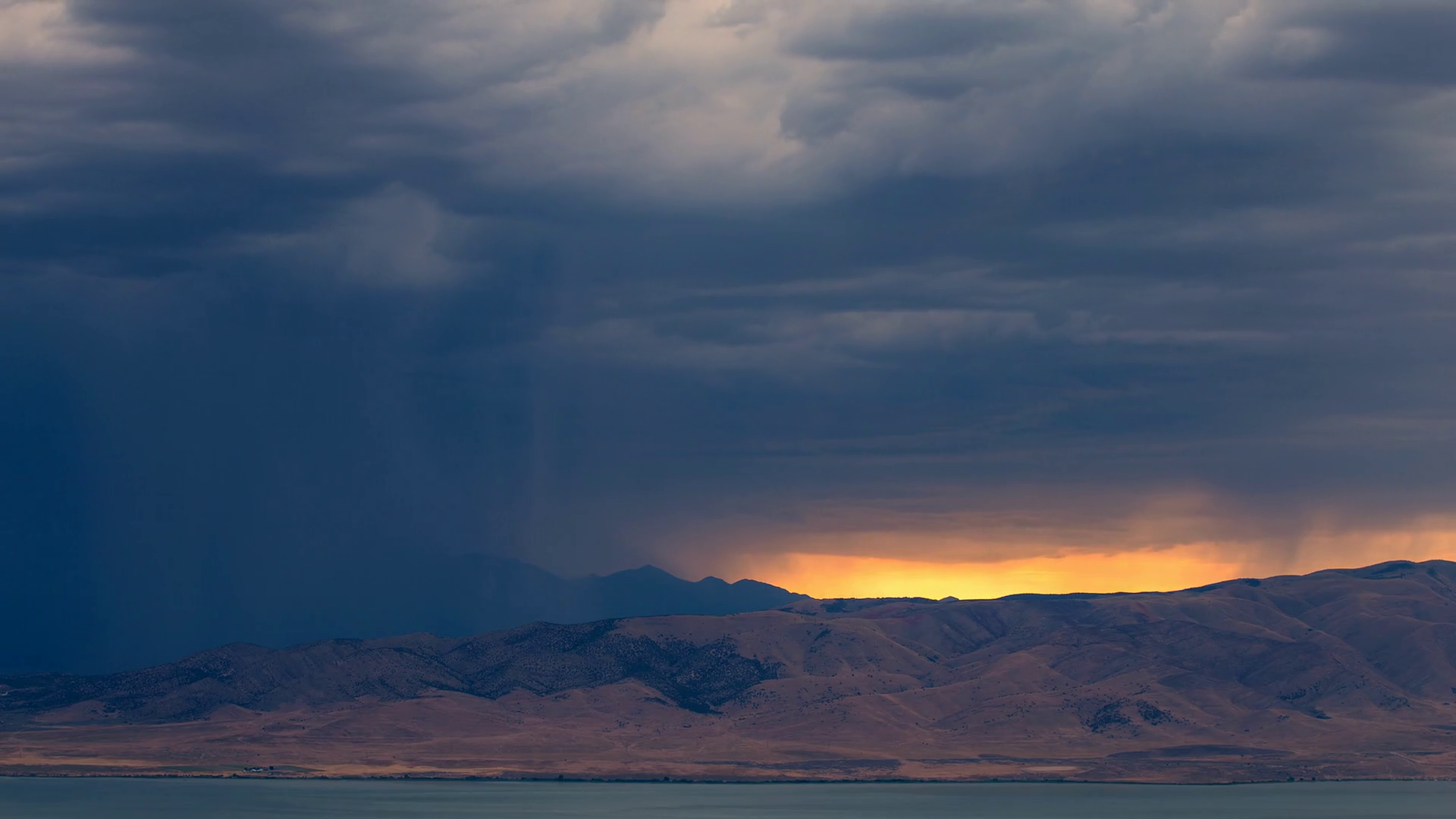 Dark Rainstorm Rolling Across Landscape Stock Footage SBV-348657546 ...