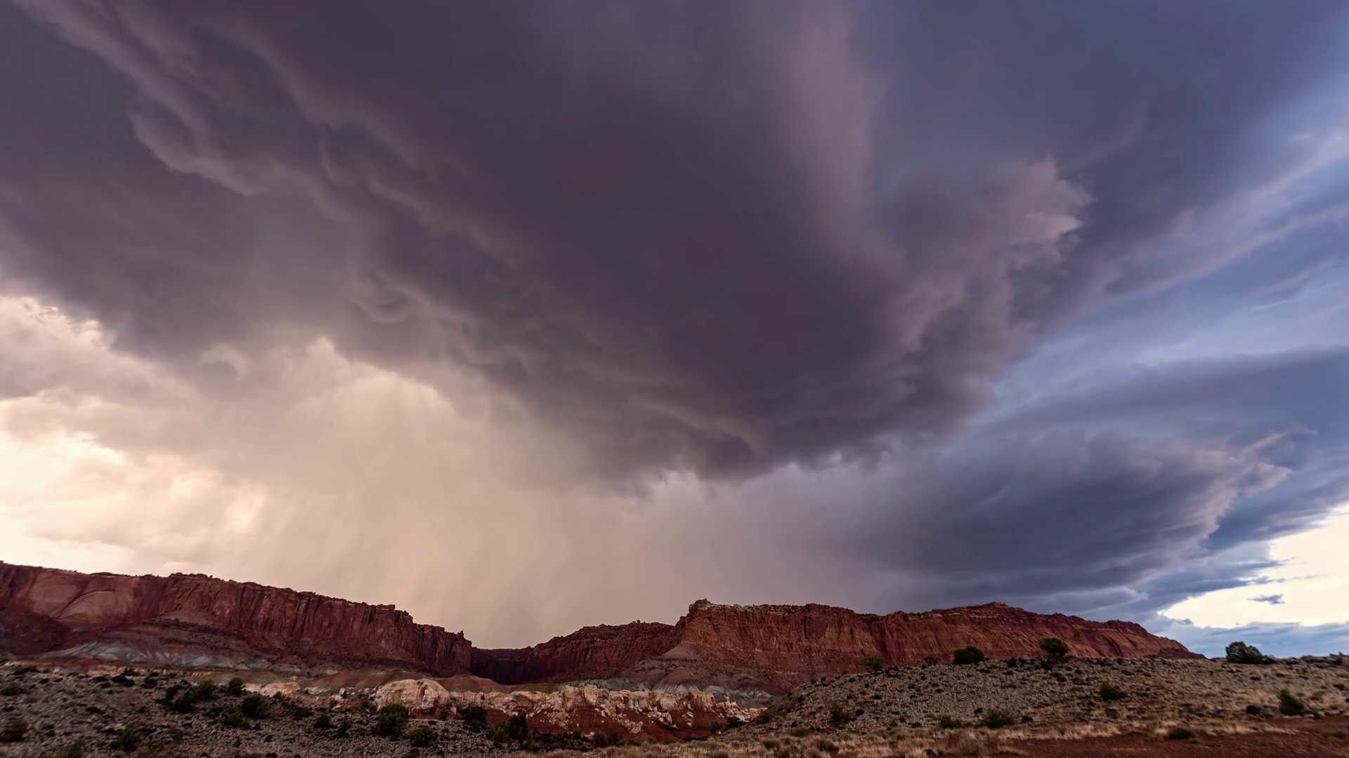 Monsoon Storm Moving Through Utah Desert In Stock Footage SBV-347794490 ...