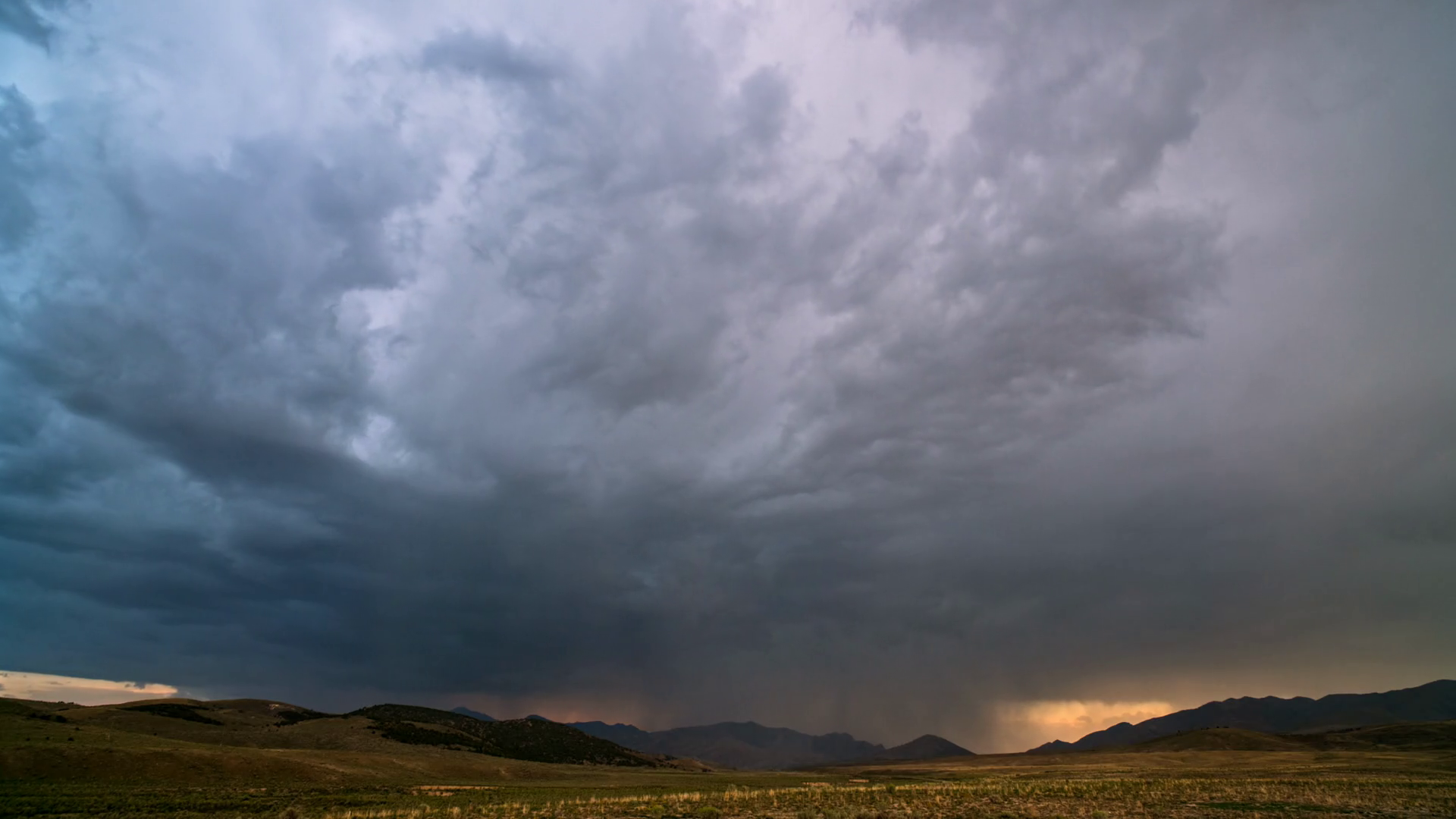 Lightning Flashing Storm Clouds Move Over Stock Footage SBV-348545439 ...