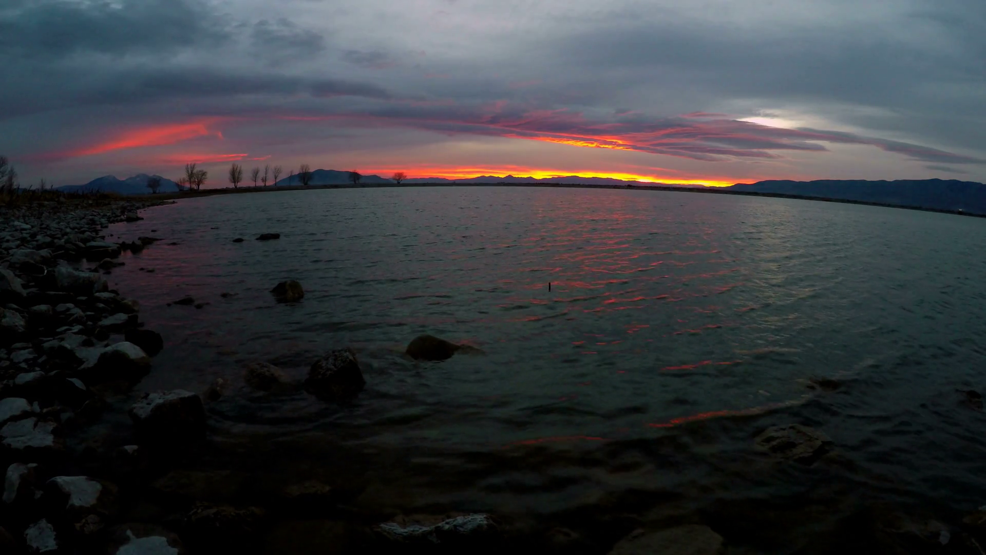 Lake Rippling Sun Is Setting Over Utah Lake Stock Footage SBV-348696208 ...