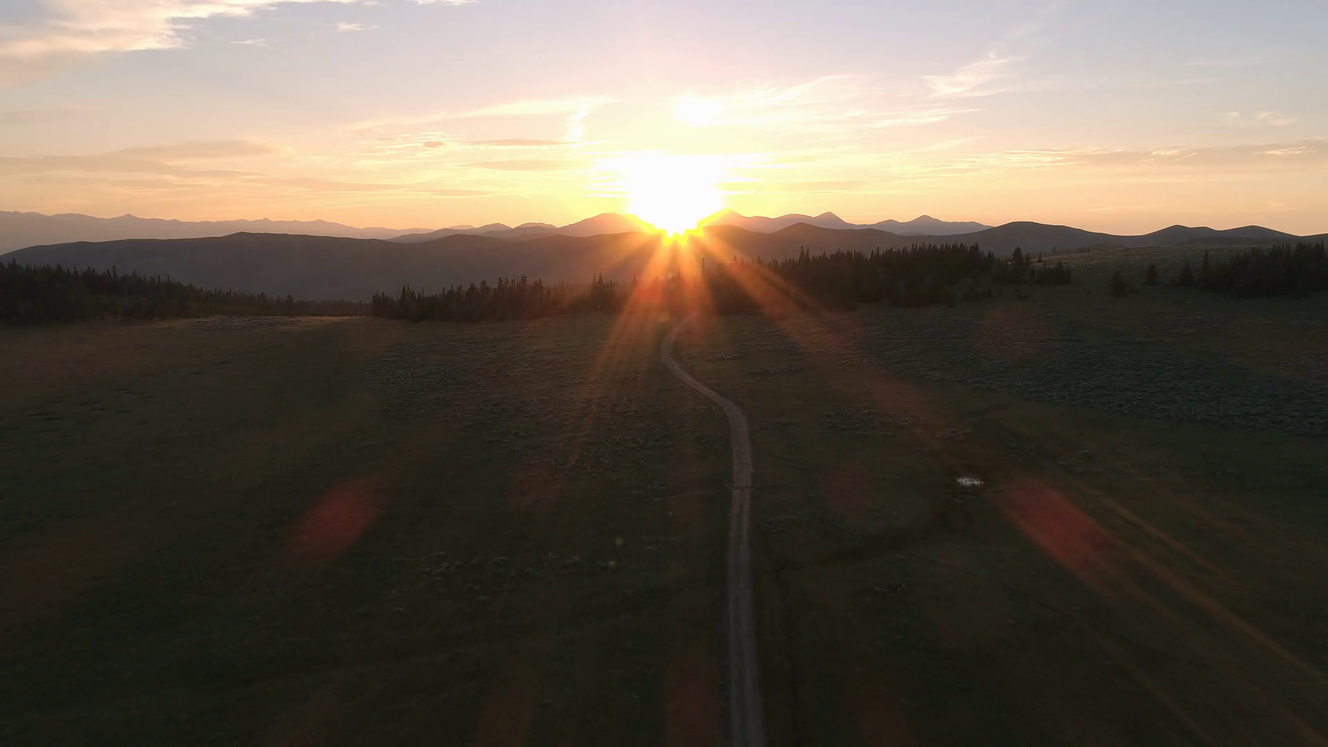 Aerial View Flying Over Dirt Road Leading Stock Footage SBV-348662156 ...
