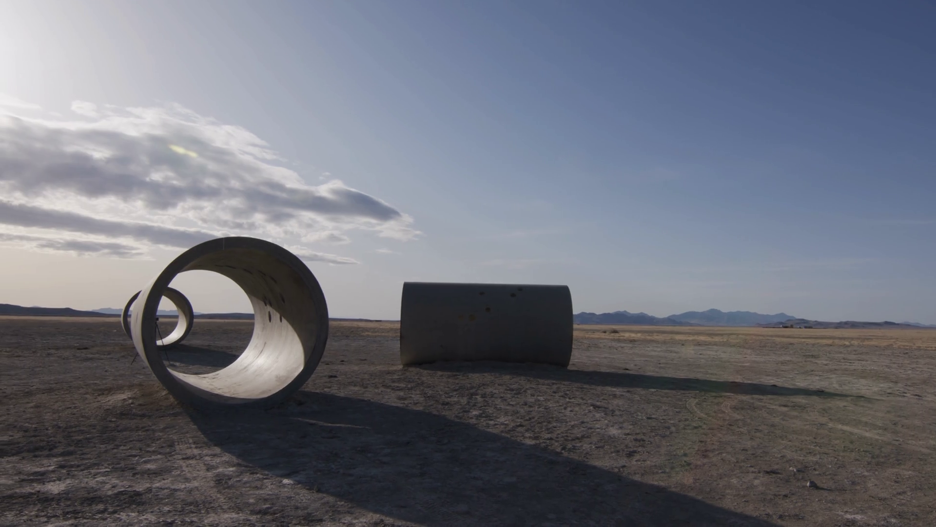 Panning View Of Lucin Sun Tunnels In Utah Stock Footage SBV-348557230 ...