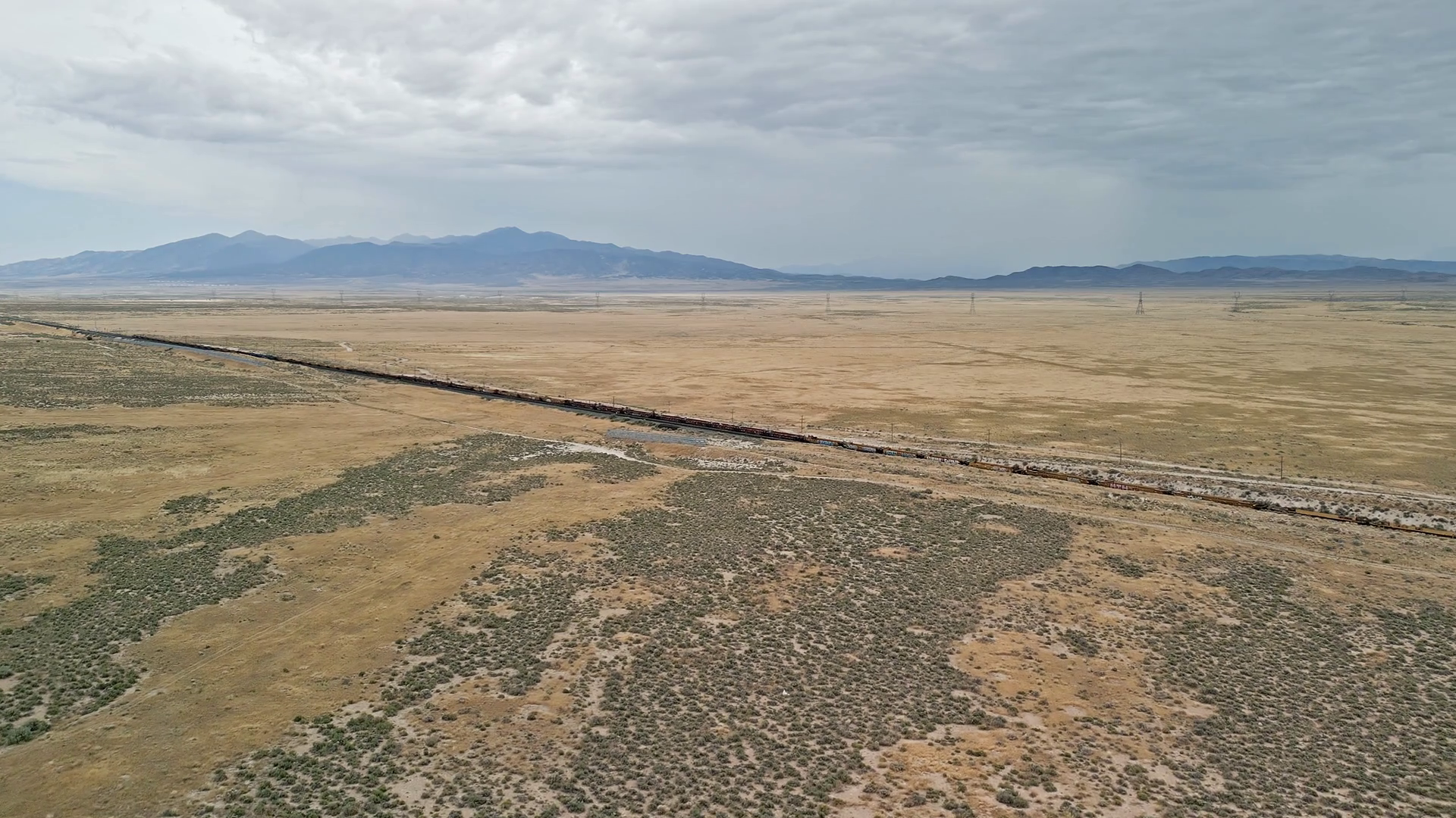 Aerial View Of Train Tracks Stretching Stock Footage SBV-348405356 ...