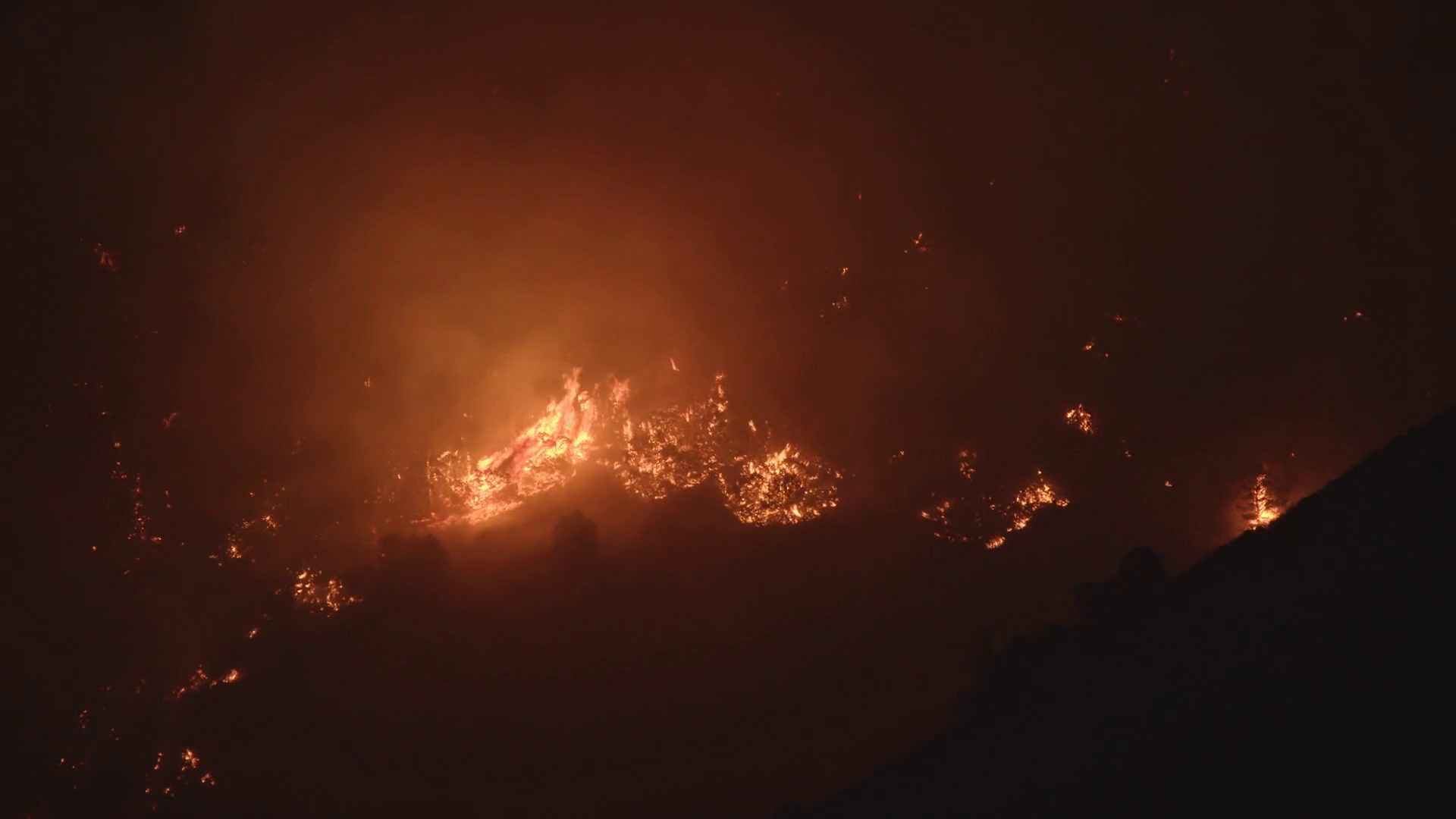 Wildfire Burning On Mountain Side Was Human Stock Footage SBV-348573313 ...
