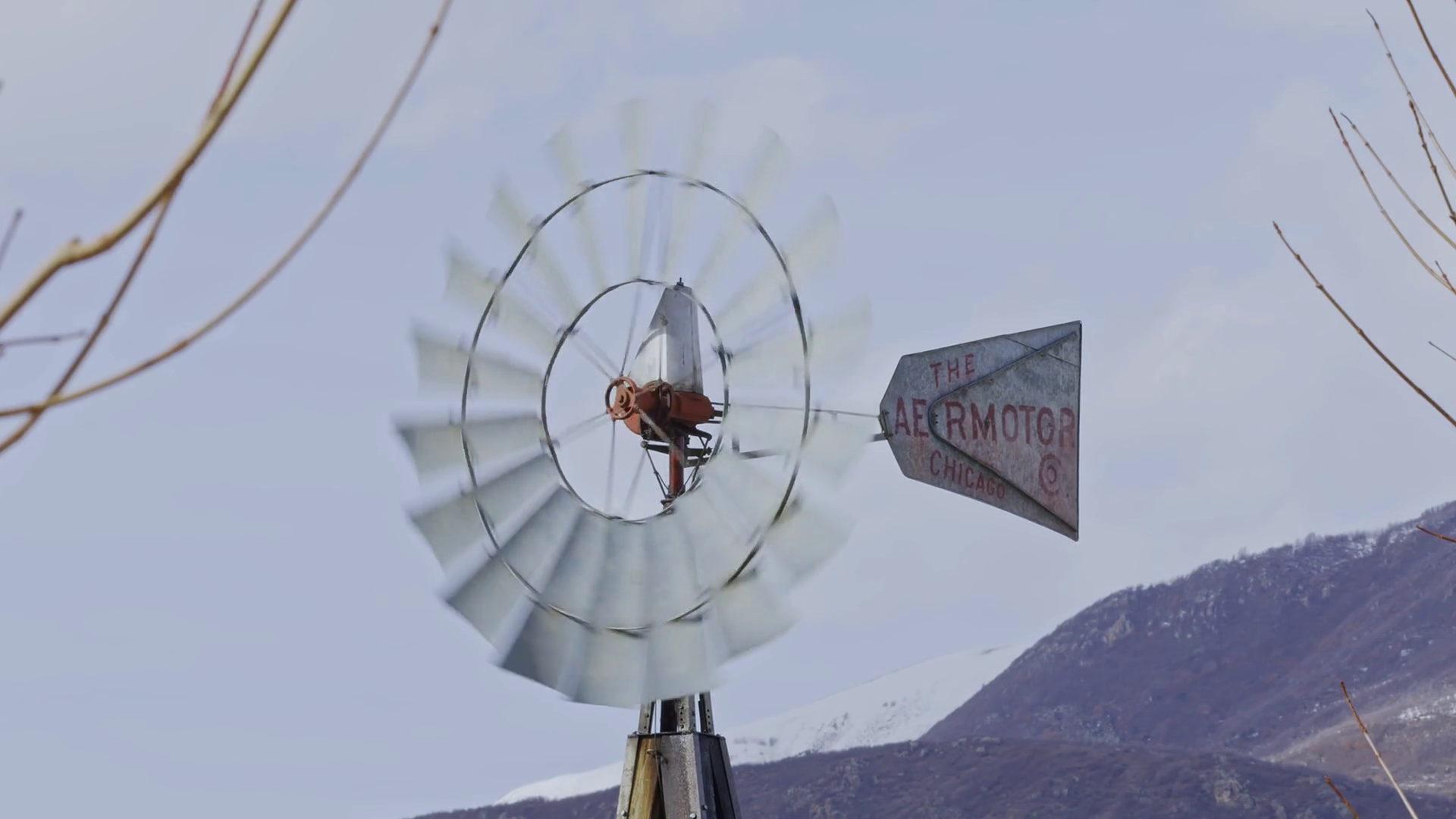 Aermotor Windmill Spinning Wind Blows Turns Stock Footage SBV-348558353 ...