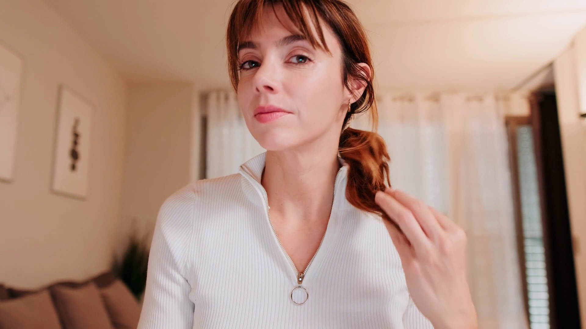 Happy Woman Talks On Video Call At Home Stock Footage SBV-352182465 ...