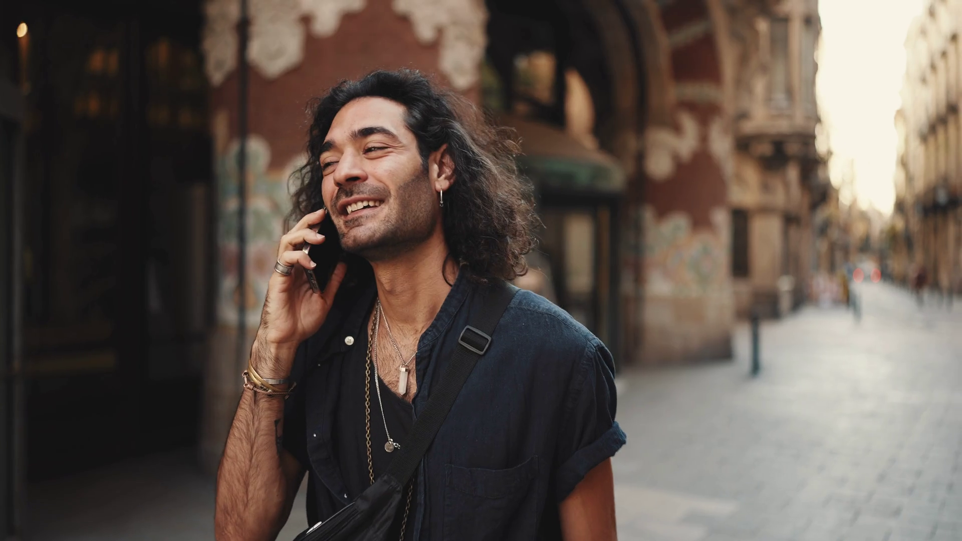 Young Italian Guy With Long Curly Hair Stock Footage SBV-347096100 ...