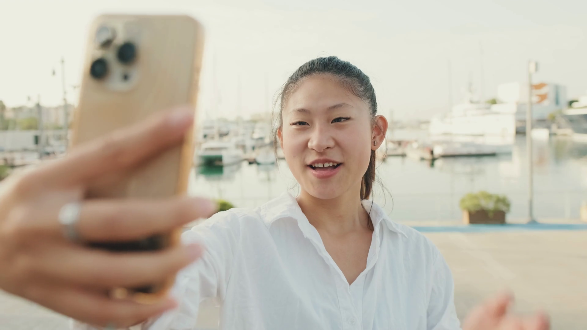 Young Woman Making Video Call With Mobile Stock Footage SBV-347379867 ...