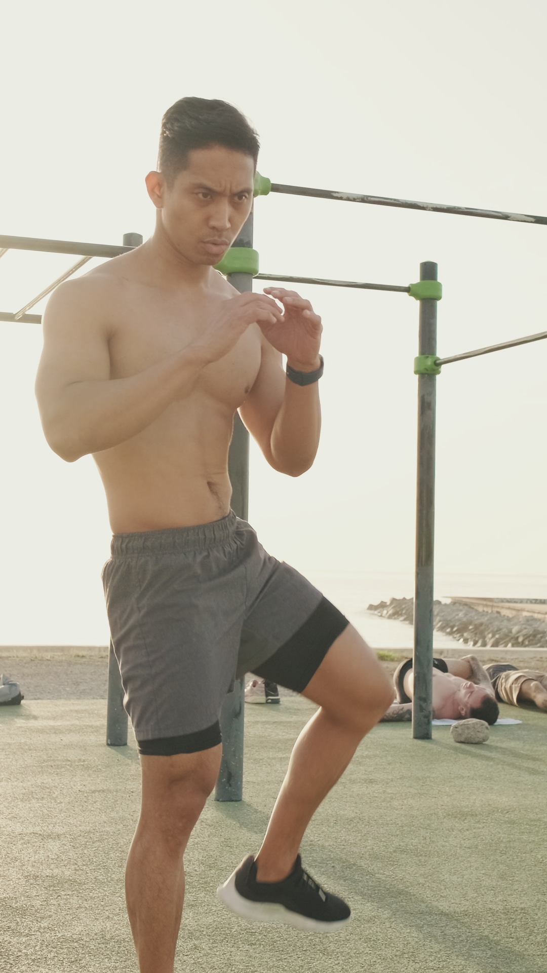 Young Athletic Man Does Warm-up Stretching Stock Footage SBV-353089533 ...