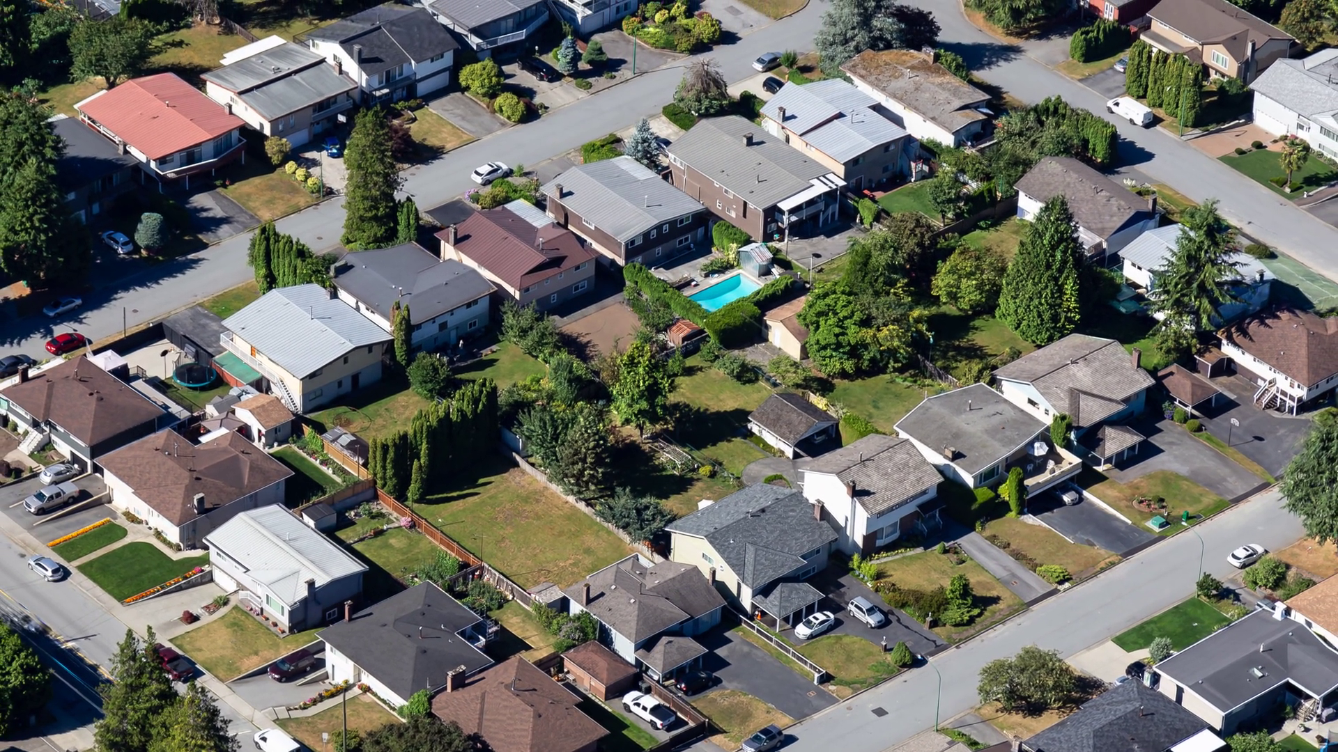 Aerial View Of Suburban Homes In Vancouver Stock Footage SBV-351881435 ...