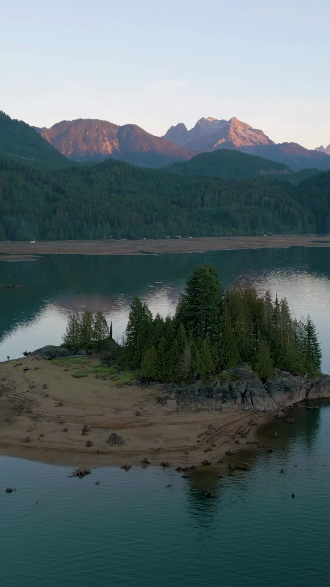 Stunning Aerial View Of Stave Lake Island Stock Footage SBV-353162542 ...