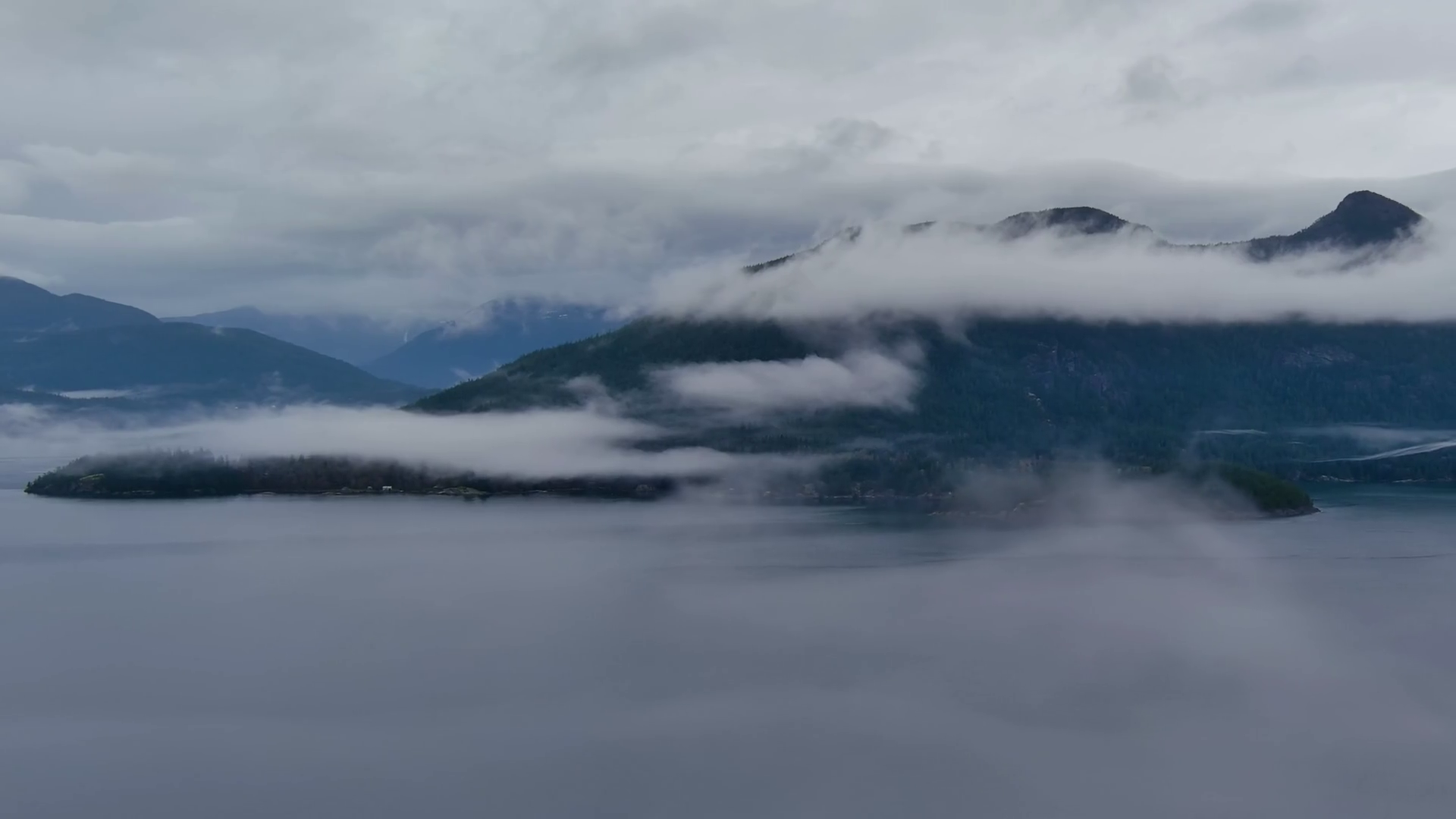 Howe Sound Cloud Covered Mountains On Winter Stock Footage SBV ...