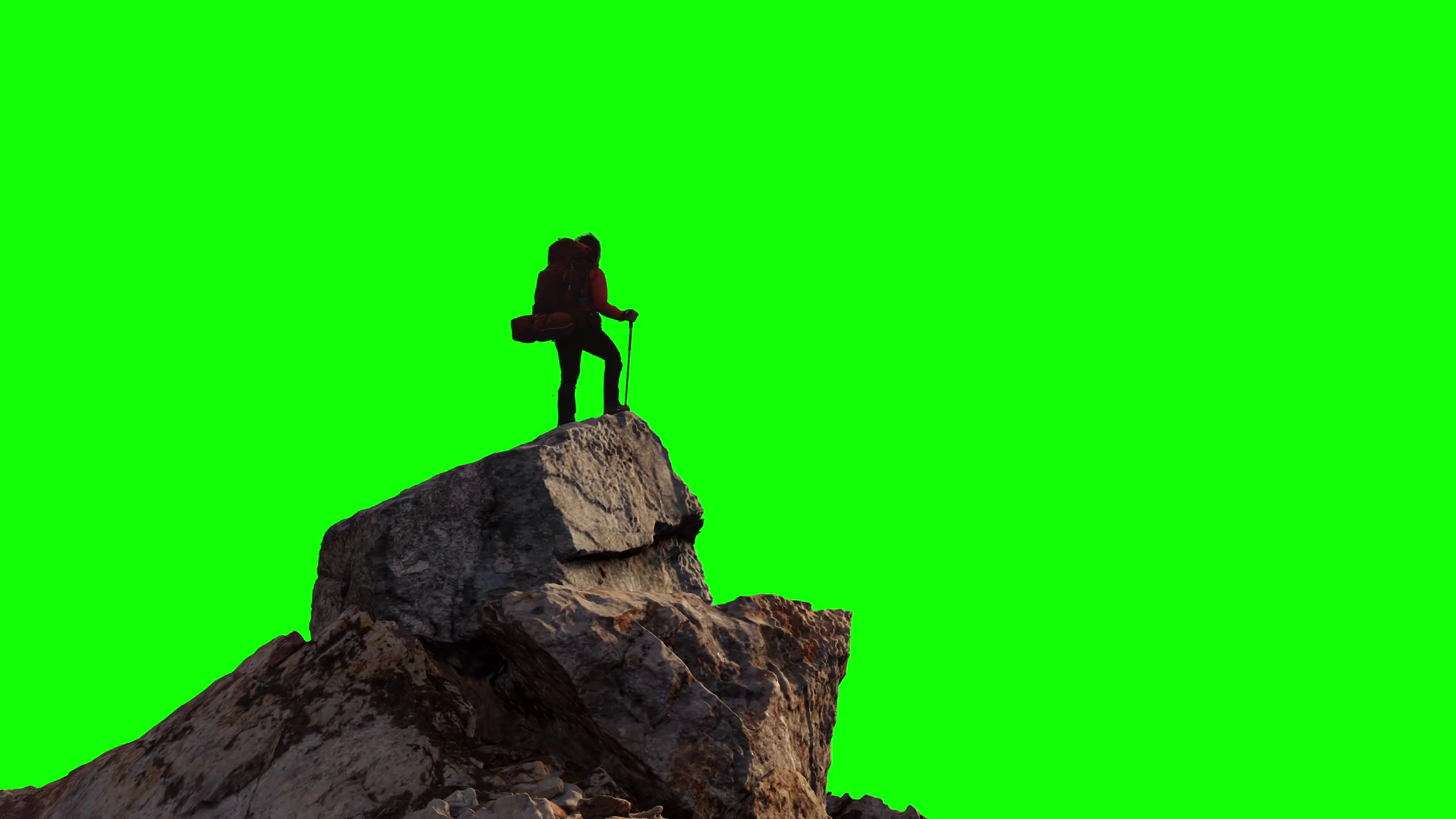 Adventure Woman Hiker Standing On Top Of Stock Motion Graphics SBV ...