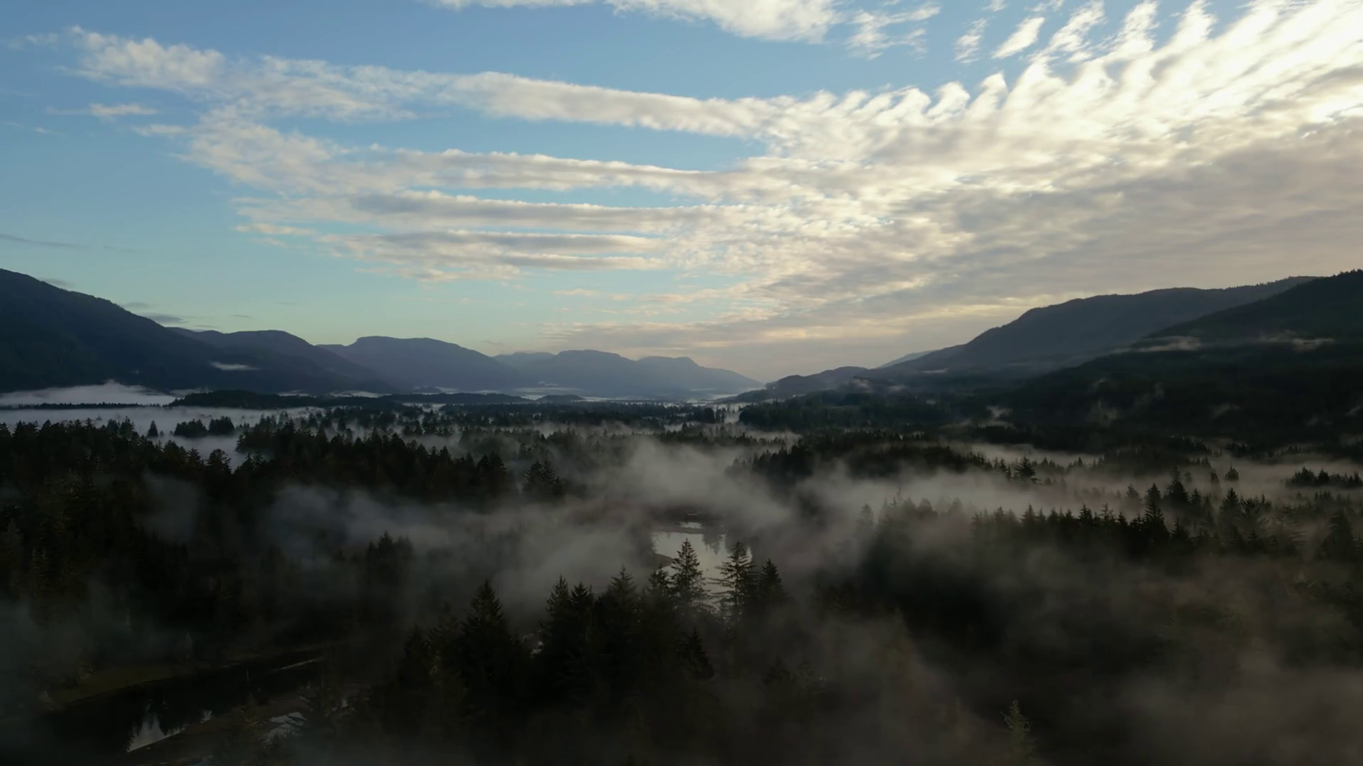 River Trees In Valley Mountains Canadian Stock Footage SBV-348852908 ...