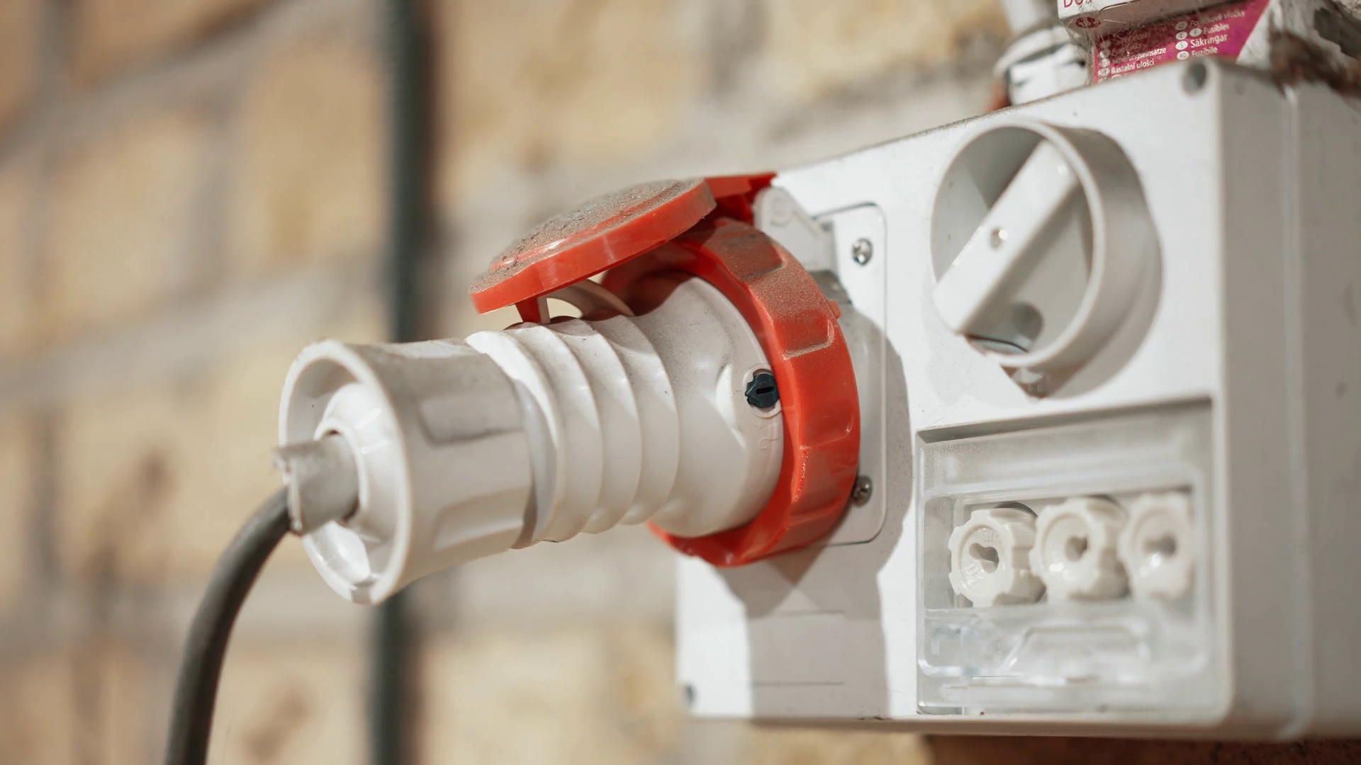 White Power Outlet On External Wall With Stock Footage SBV-348801731 ...