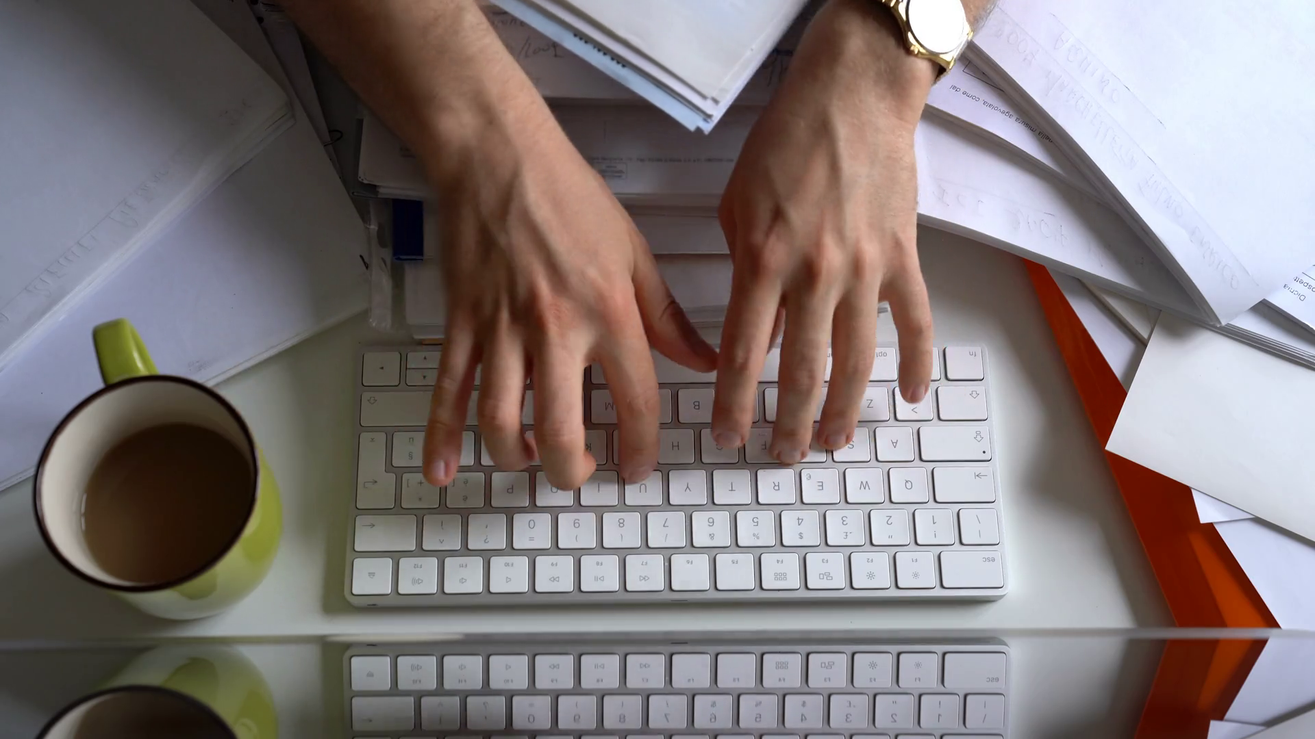 Busy Men In Office Typing Keyboard Working Stock Footage SBV-333123625 ...