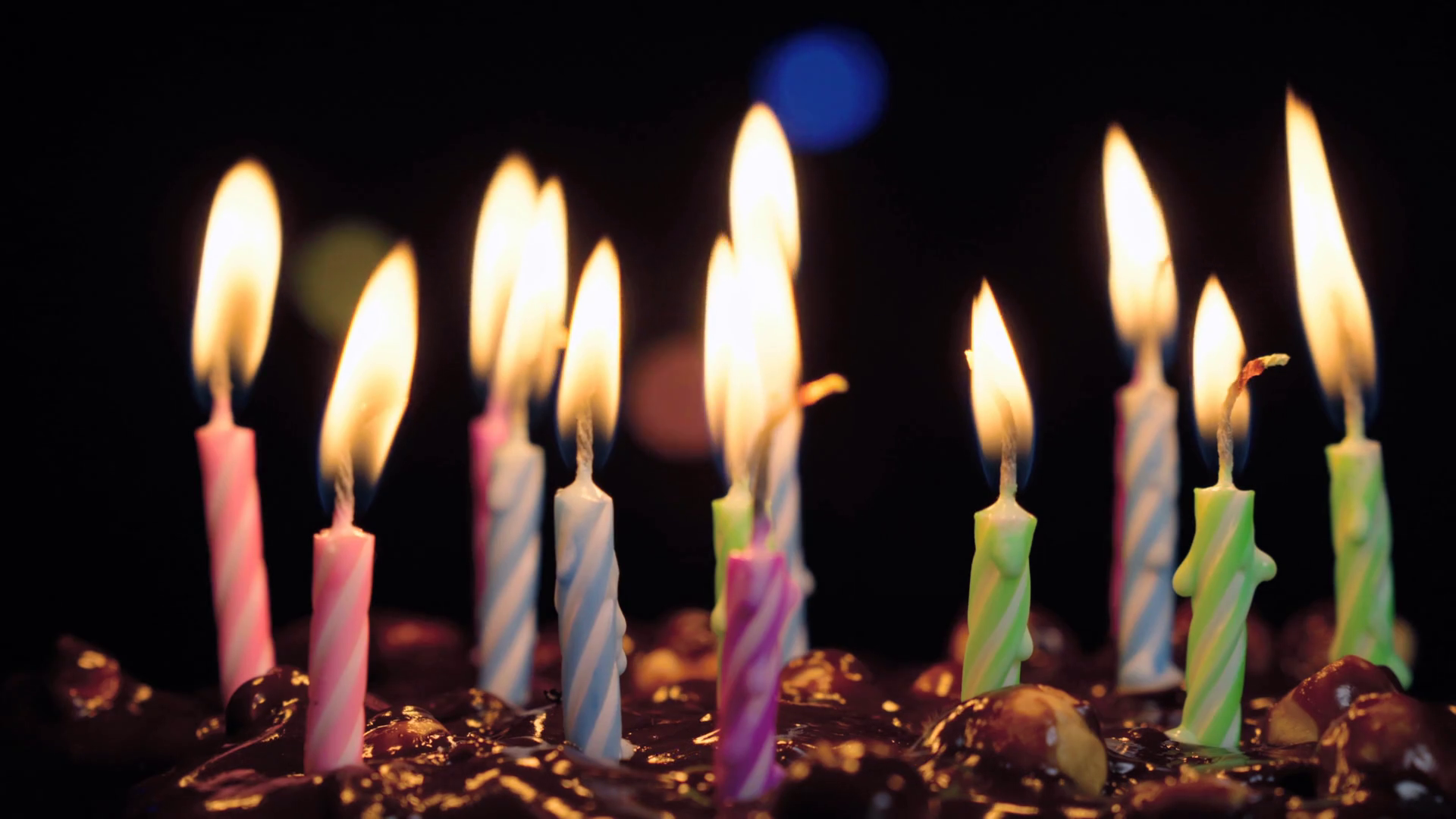 Colorful Birthday Candles Lighting On Stock Footage SBV-333072044 ...