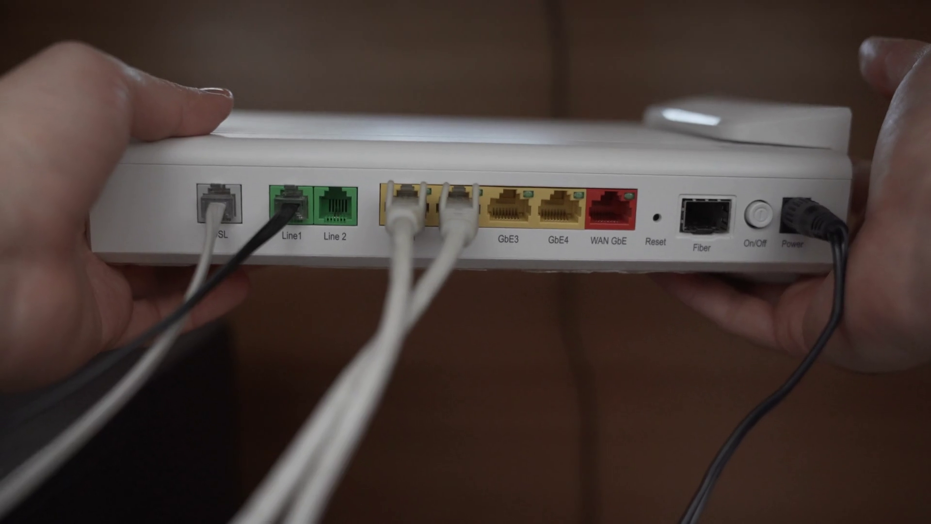 Modem With Connected Wires In Men's Hands Stock Footage SBV-331157939 ...