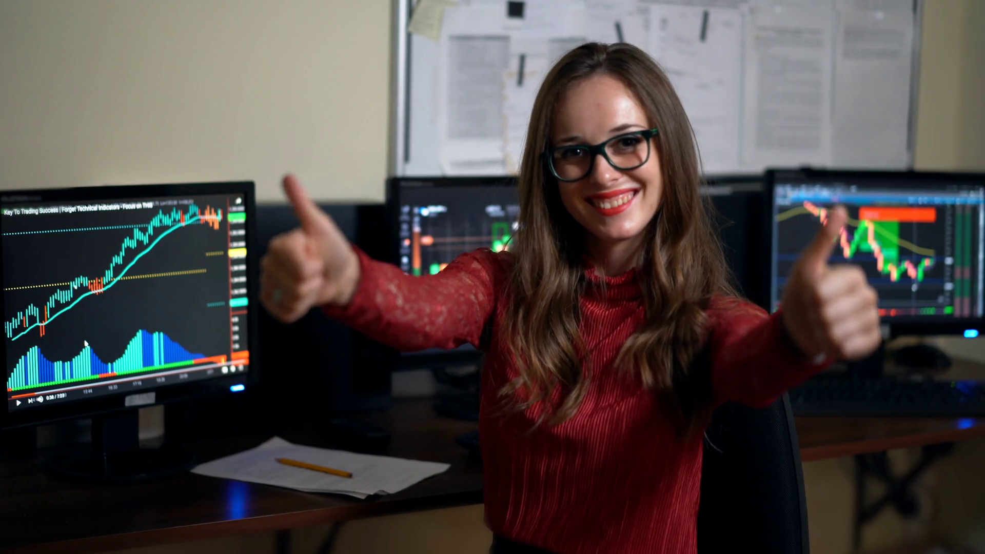 Successful Trader Female Working In Office Stock Footage SBV-326137840 ...