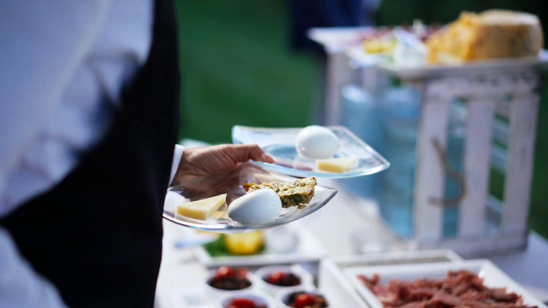 The Waiter Serves Buffet Catering Food Set Stock Footage SBV-327361143 ...