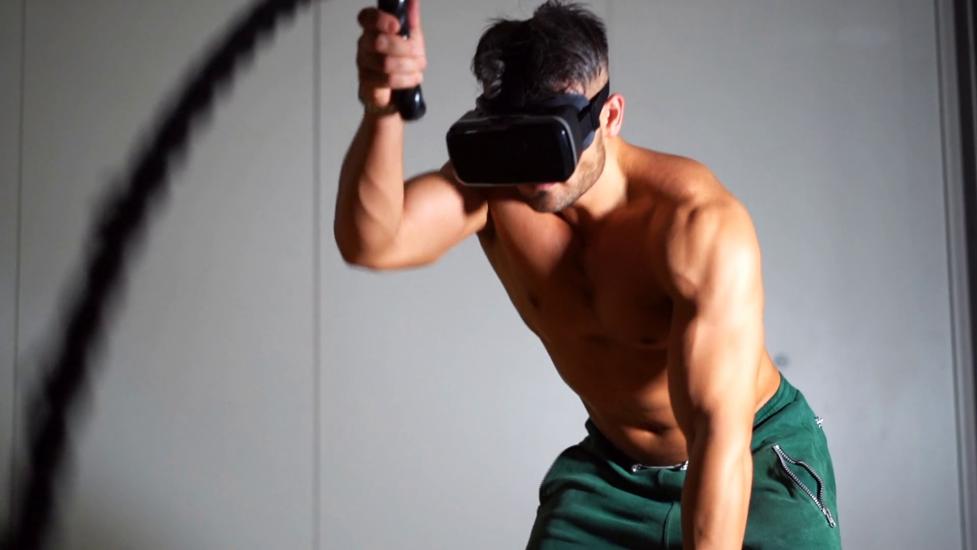 Vr Sport Simulation Training At Gym Strong Stock Footage SBV-327376540 ...