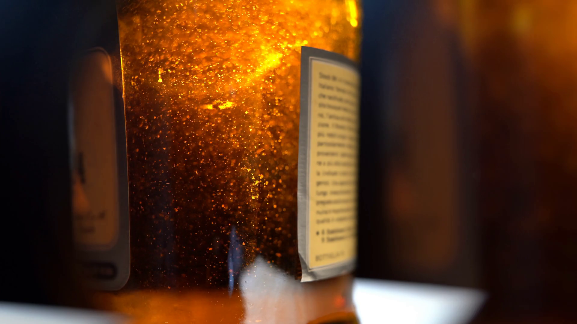 Whiskey Bottle Brown Liquid In Glass Bottle Stock Footage SBV-333157360 ...