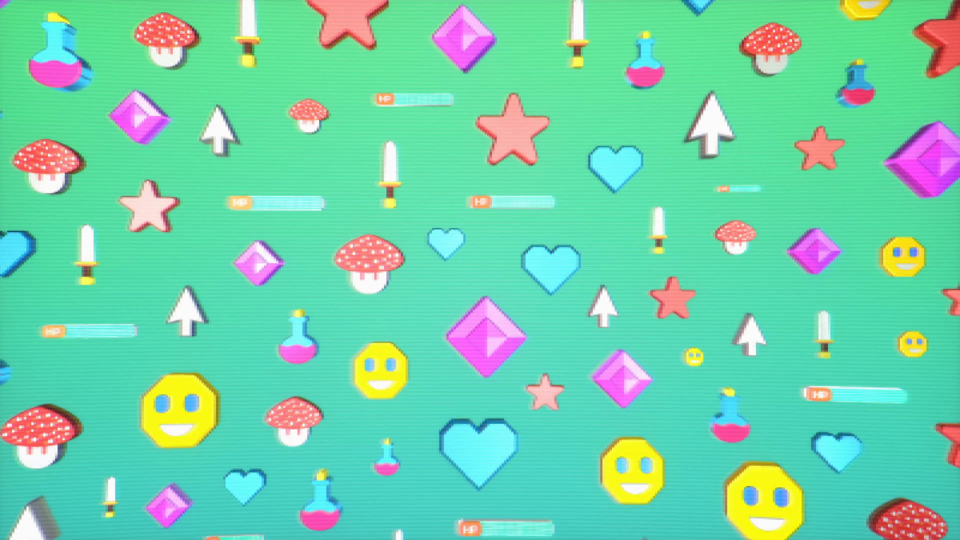 8-bit Animated 3d Icons Looped 3 Stock Motion Graphics SBV-348718204 ...