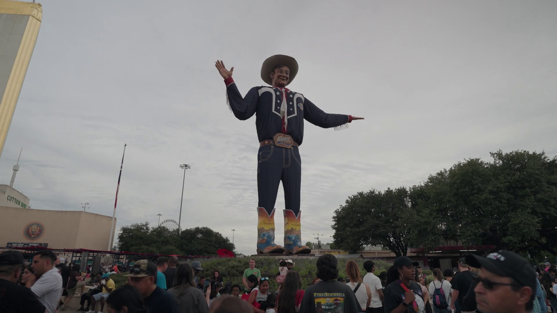 Big Tex Tall Giant Cowboy Figure Cultural Stock Footage SBV-348608095 ...