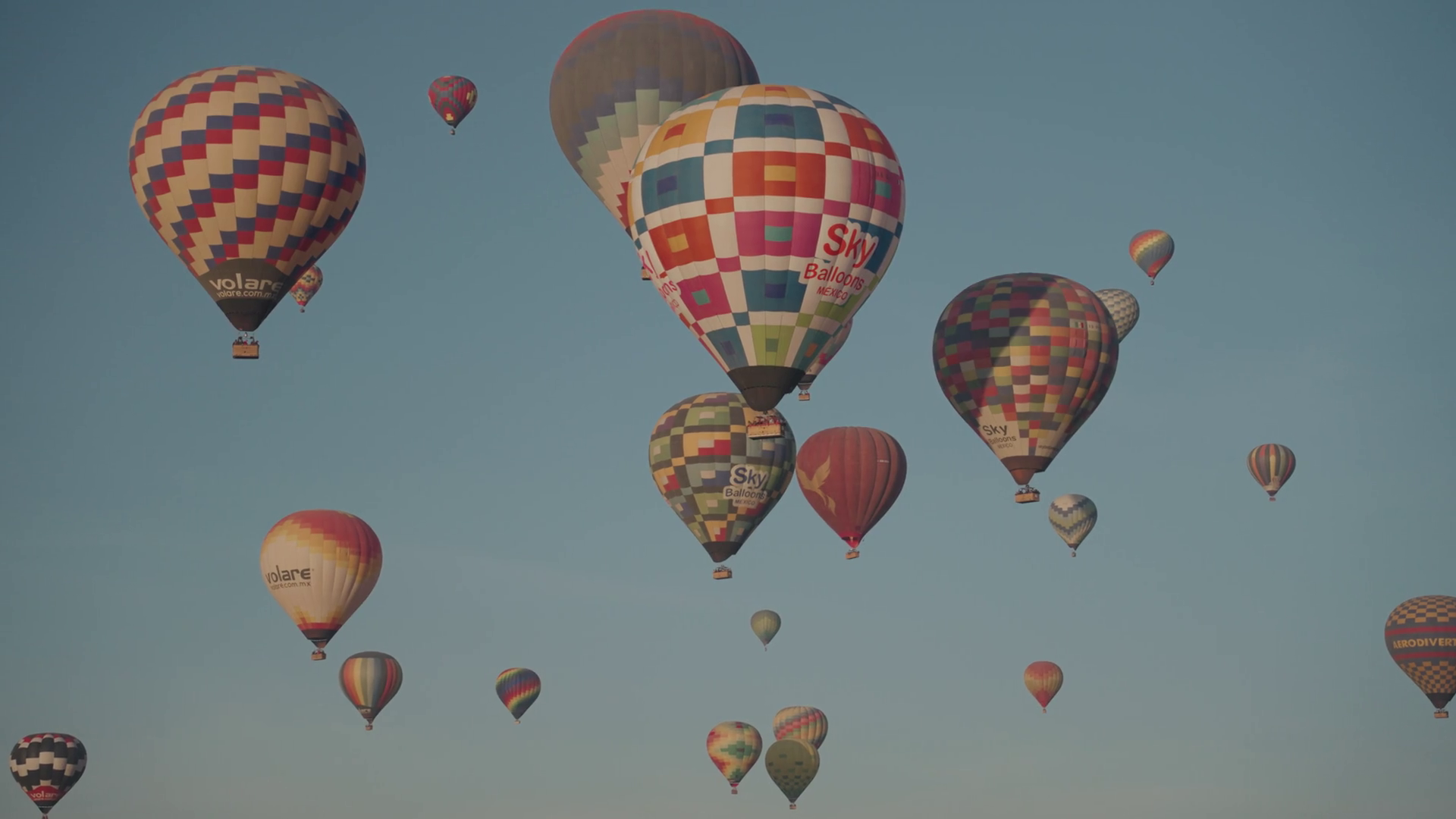 Hot Air Balloon Flying Above Pyramids Of San Stock Footage SBV ...
