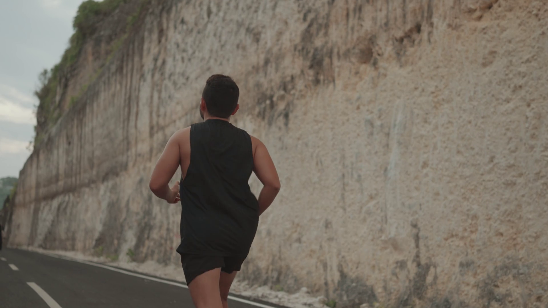 Sporty Active Man Running On Road Between Stock Footage SBV-347448592 ...