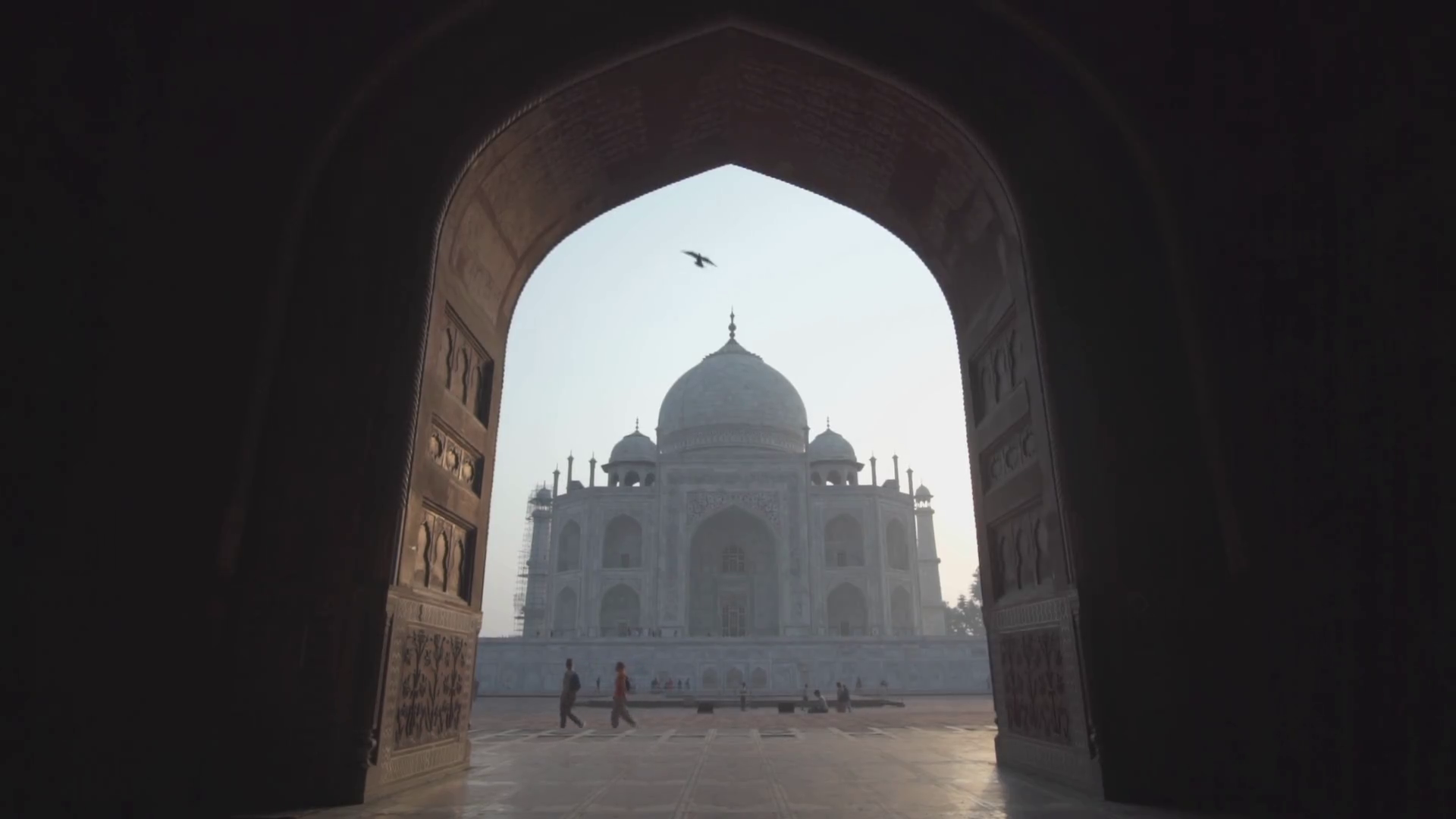 Taj Mahal Morning Sunrise Through Archway 01 Stock Footage SBV ...