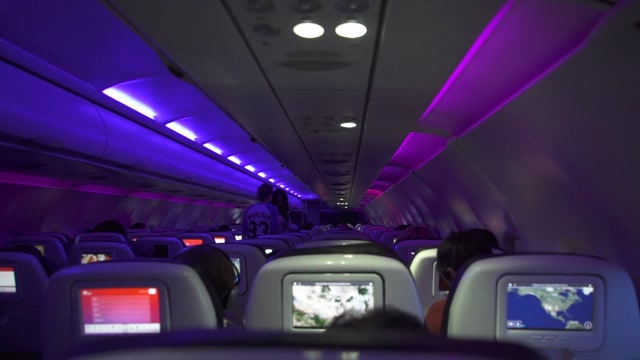 Airplane Cabin Night | Technology stock footage - Storyblocks