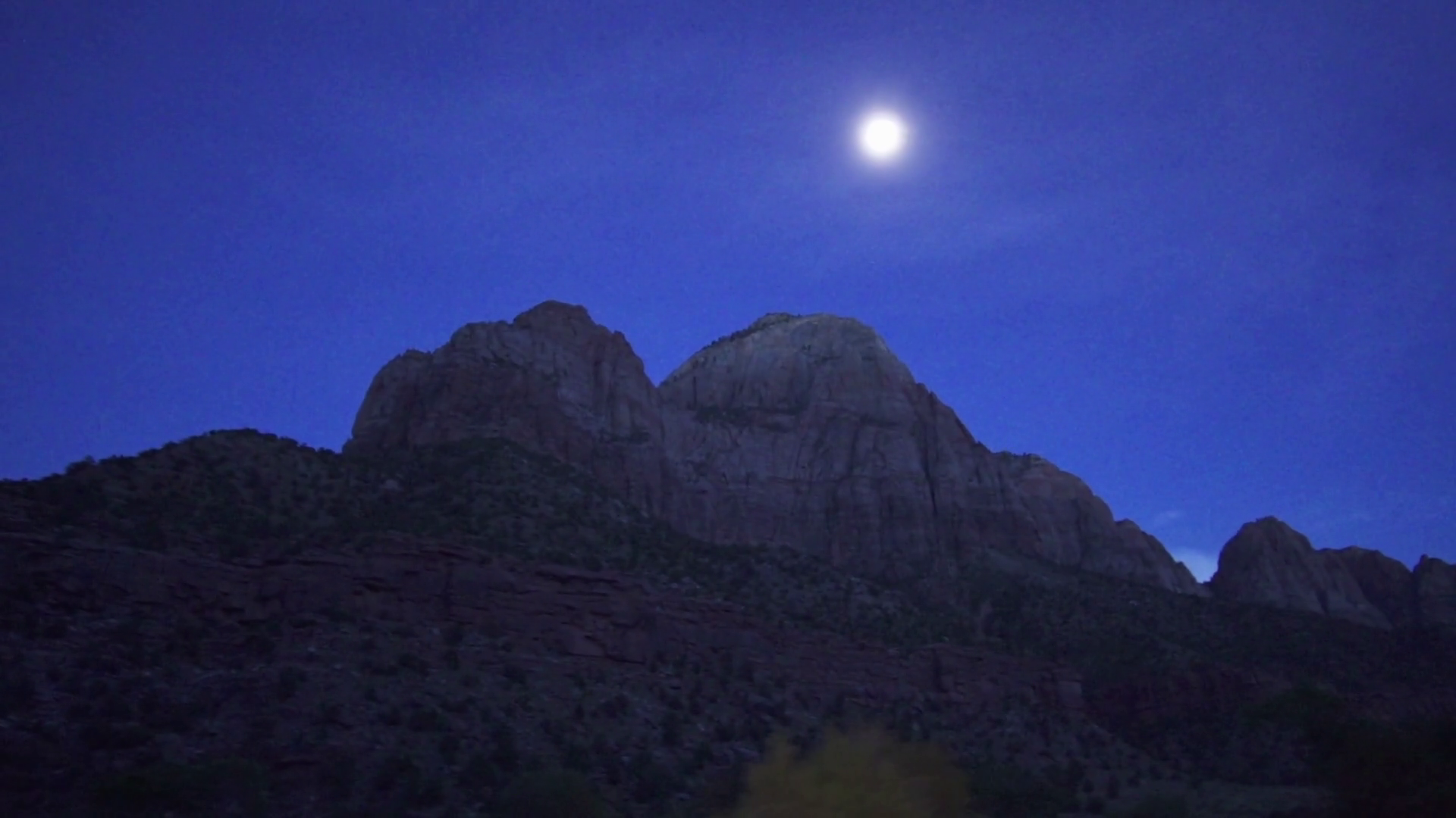 Zion National Park Driving 05 Night Moonlight Stock Footage SBV ...