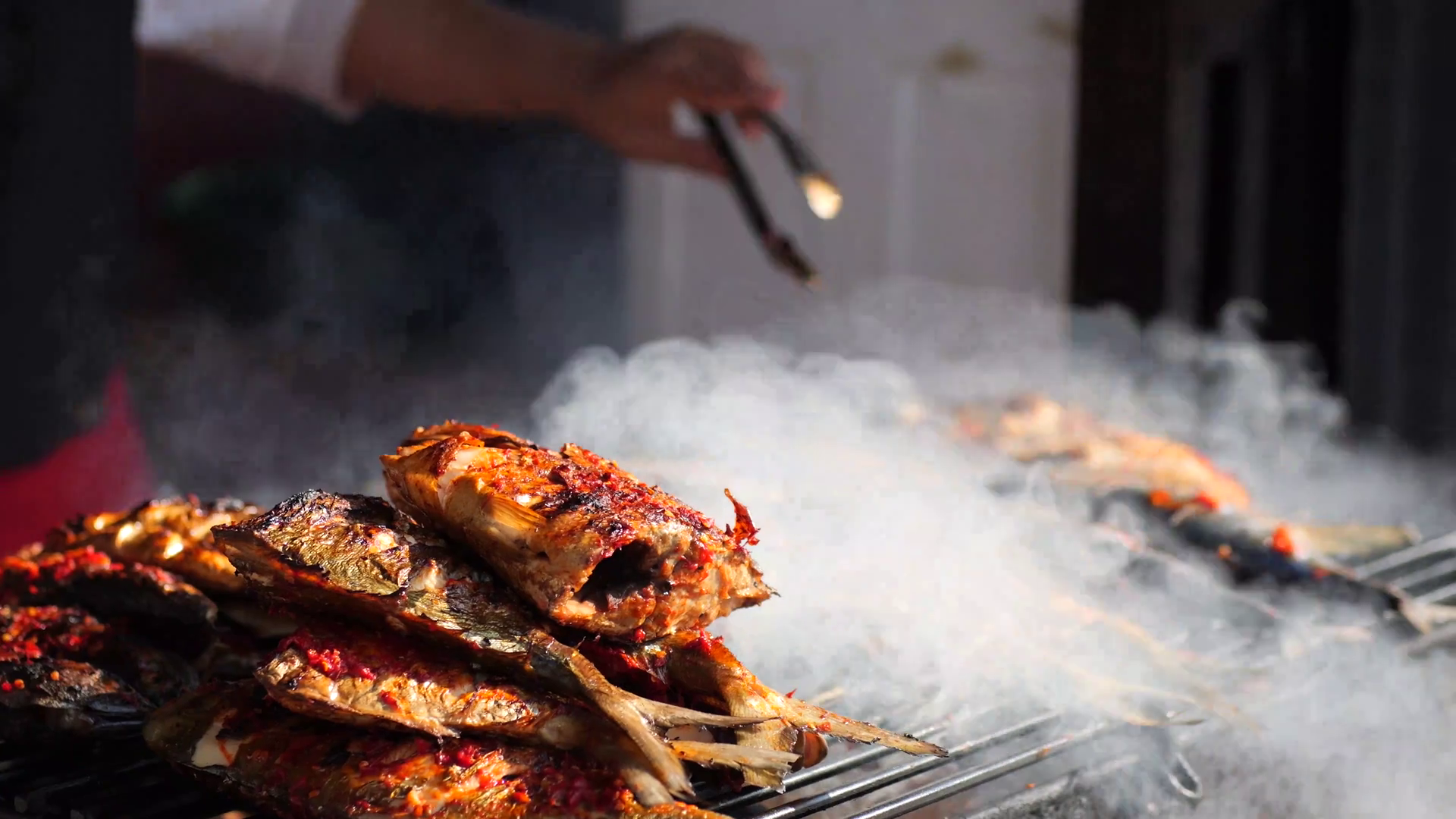 Selective Focus Of Cooking Fish Baking Stock Footage SBV-347560824 ...