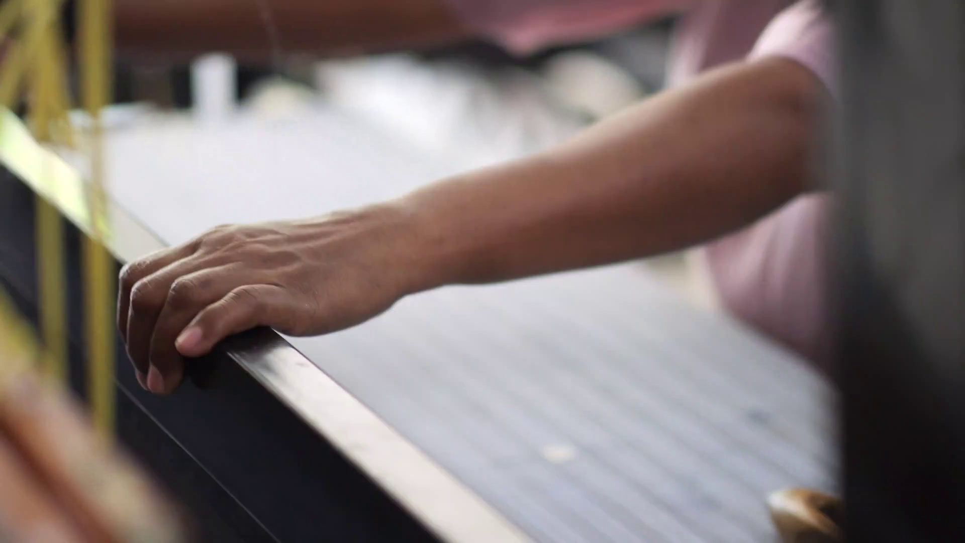 Indonesian Weaver Using Atbm Looms Stock Footage SBV-347560807 ...