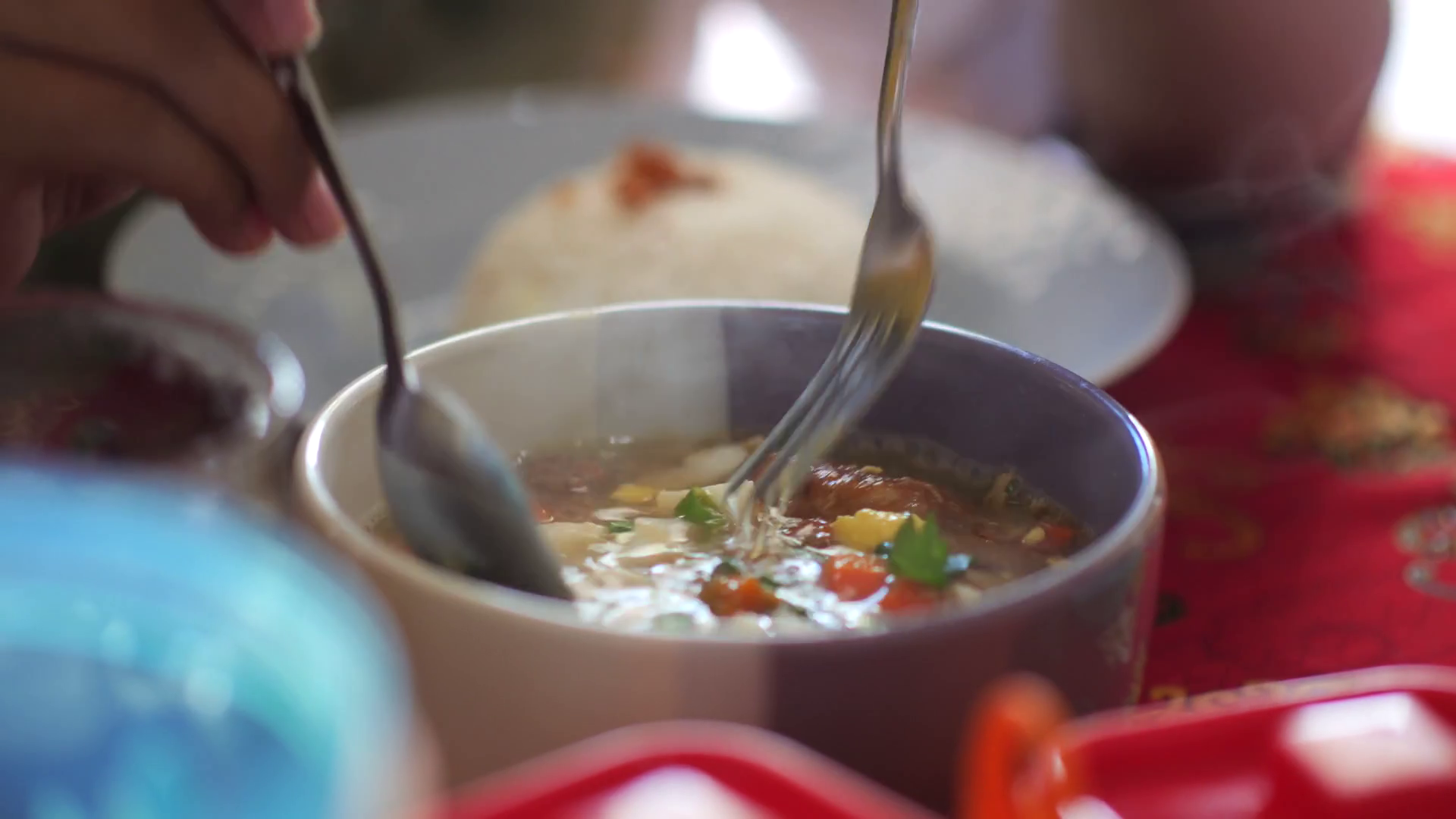 Person Eating Banjarese Soup Dinner On Stock Footage SBV-347601253 ...