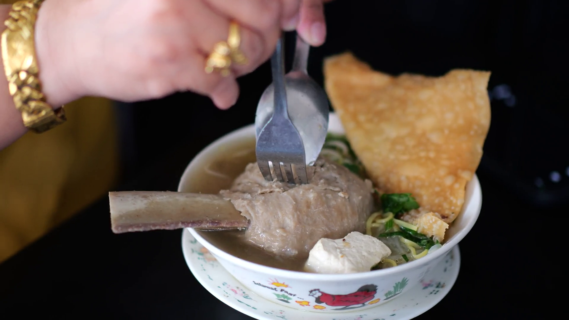 Hand Of Indonesia Woman Eating Bakso Stock Footage SBV-348661510 ...