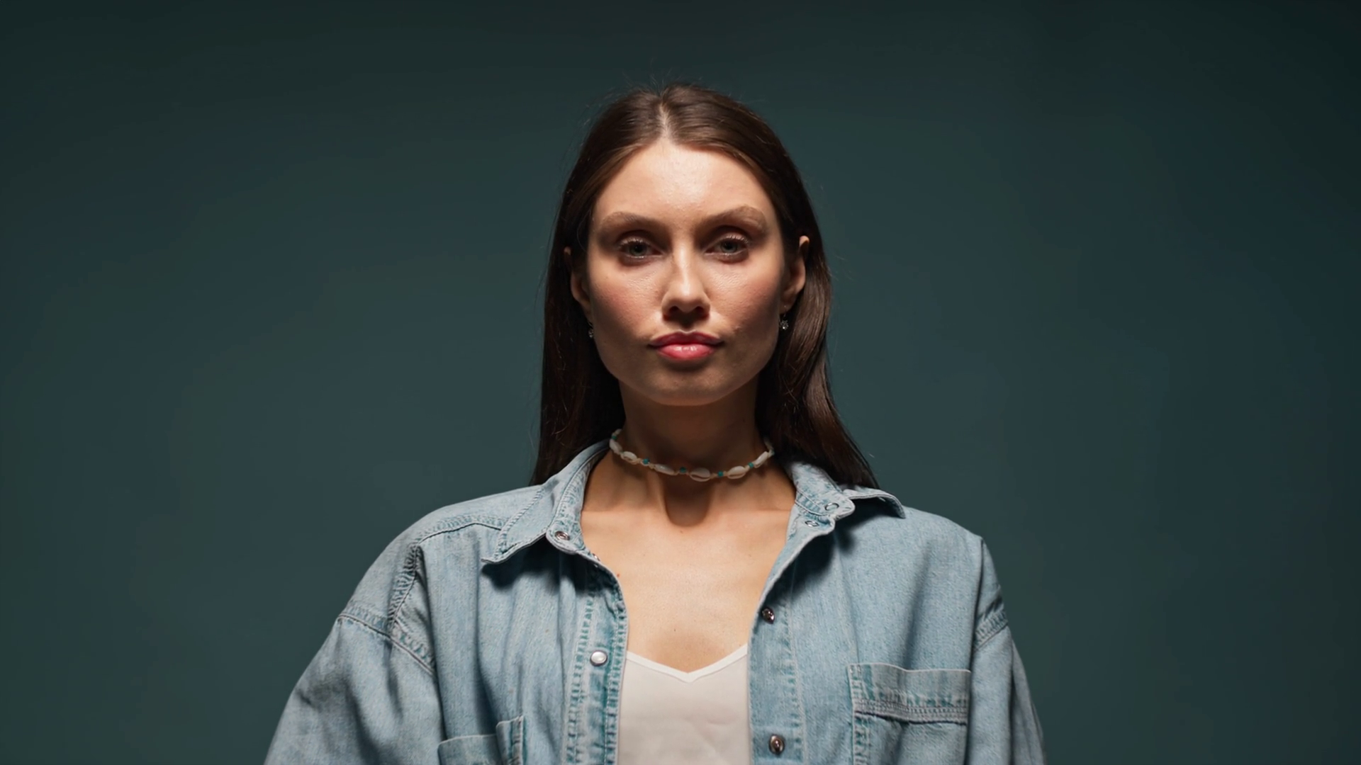 Beautiful Young Woman Look On Camera Serious Stock Footage SBV ...