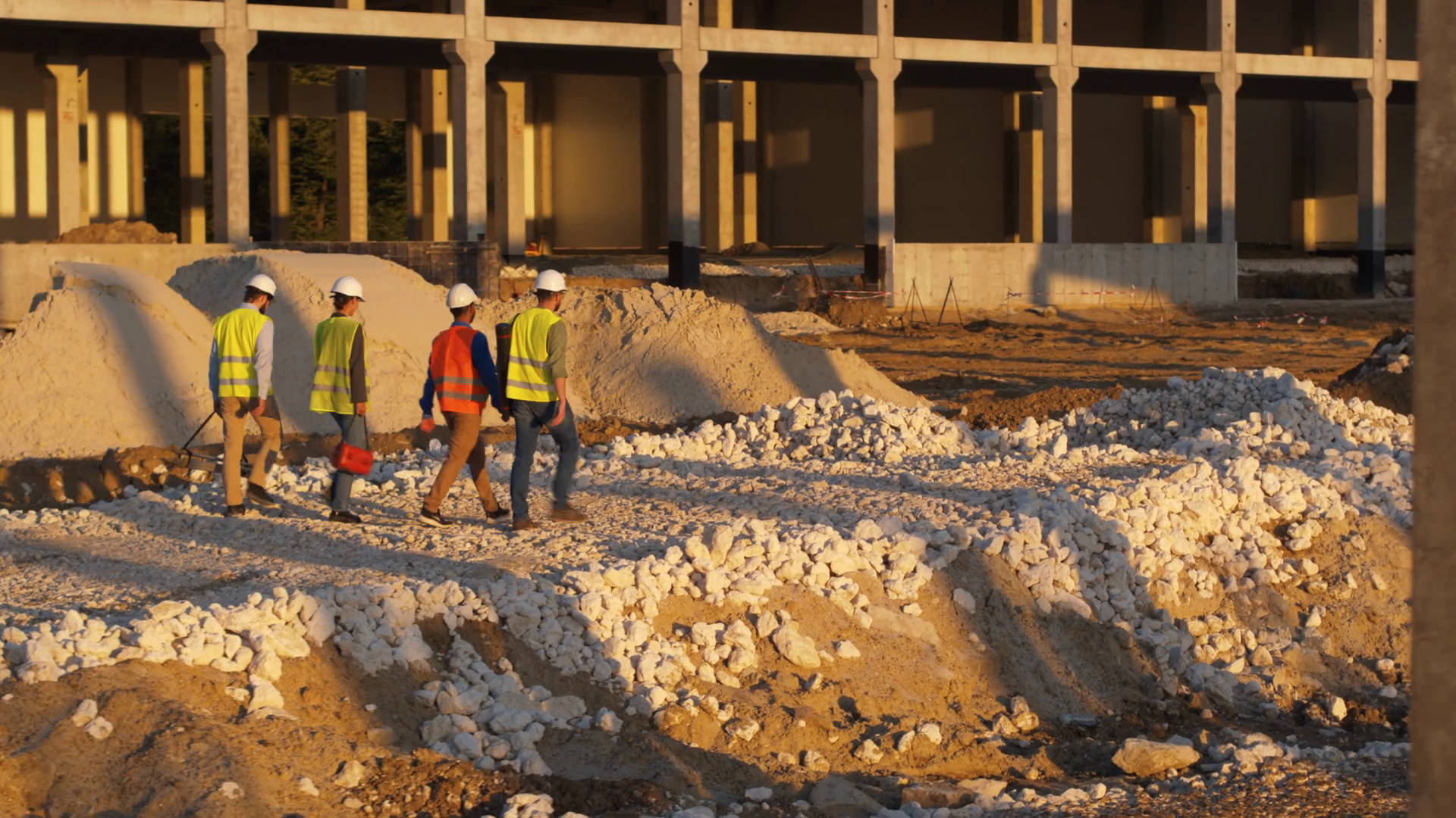 A Scenic Construction Site At Sunset With Stock Footage SBV-352395807 ...