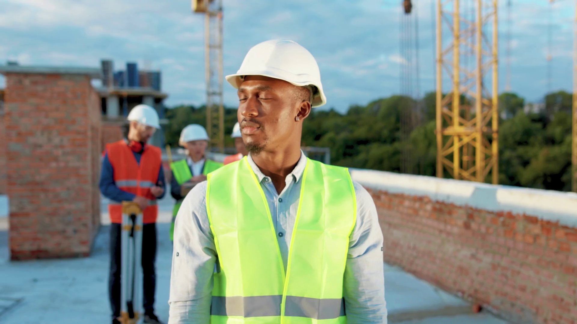 African American Young Man Builder In Hard Stock Footage SBV-352584891 ...