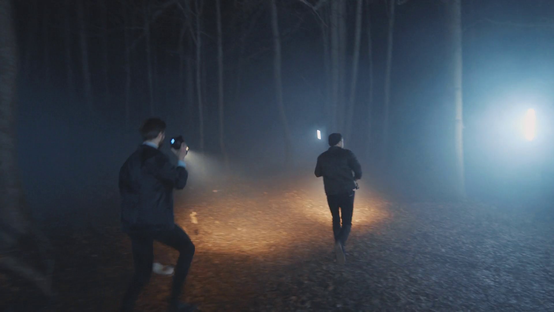 In Forest Detectives Young Men Running At Stock Footage SBV-352146520 ...